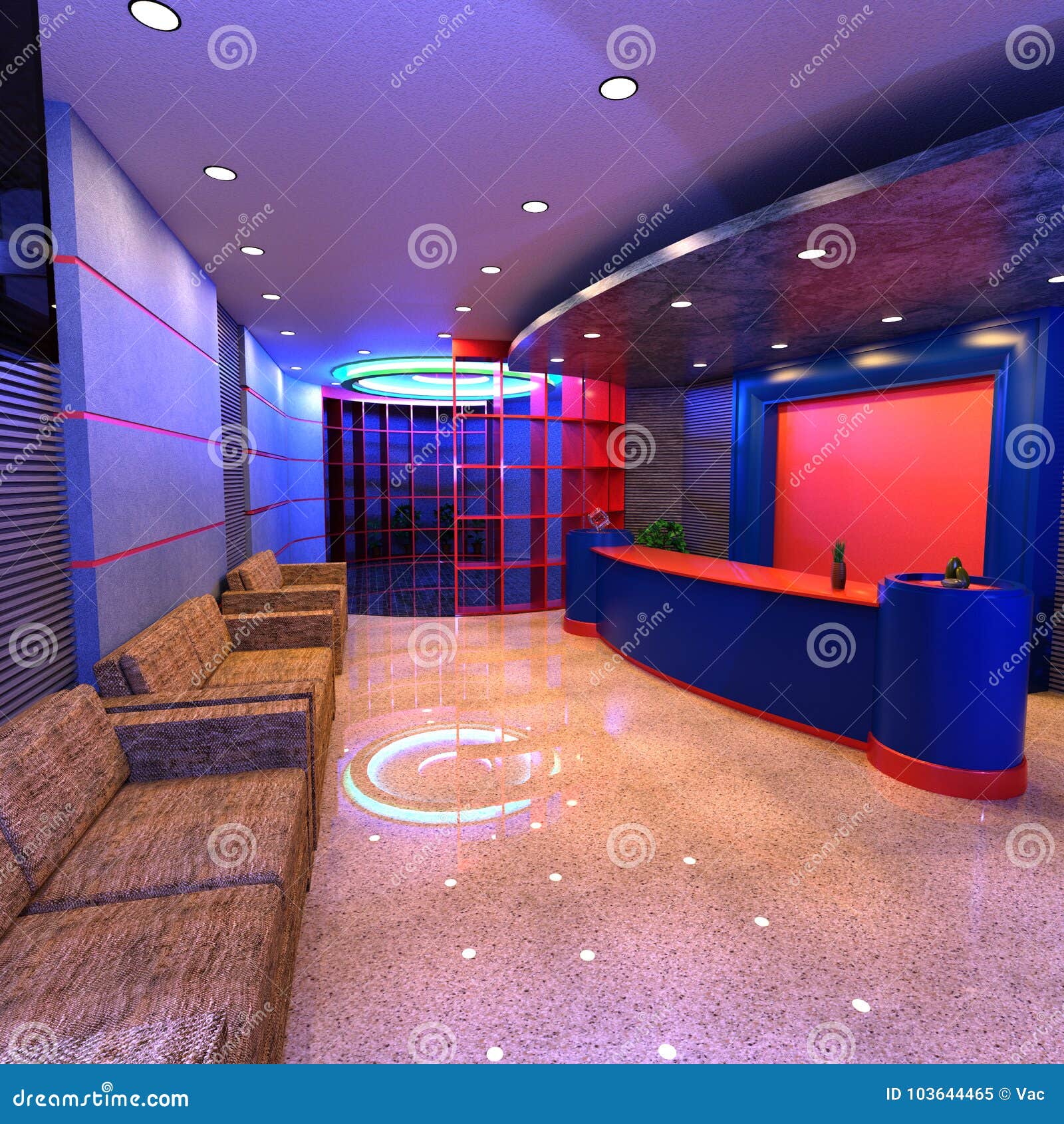 3D Rendering Hotel Reception Stock Image - Image of interior, office ...