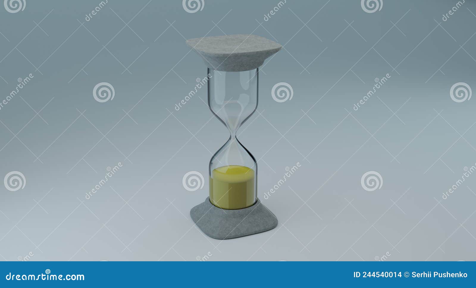 3D Rendering. Hourglass Isolated on Gray Background, Side View Stock ...