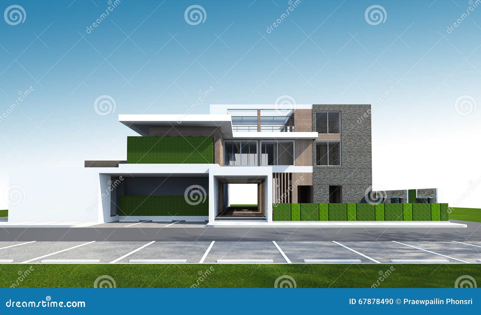 3D Rendering of House with Clipping Path. Stock Photo - Image of modern ...