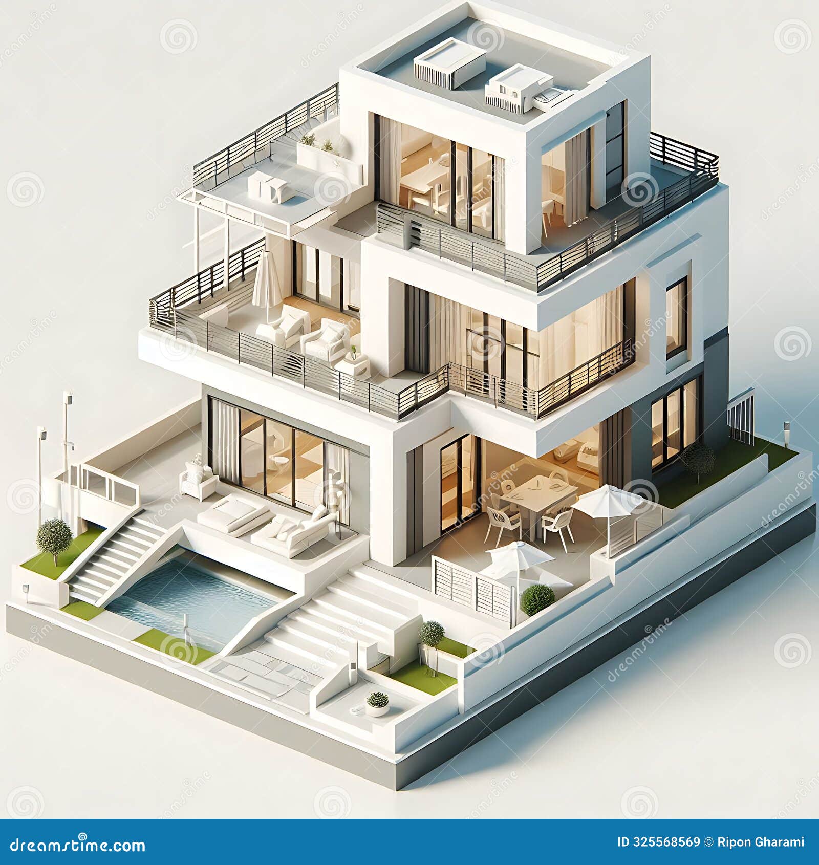 3D Rendering of House Exterior with Clipping Path. 3D Rendering of ...