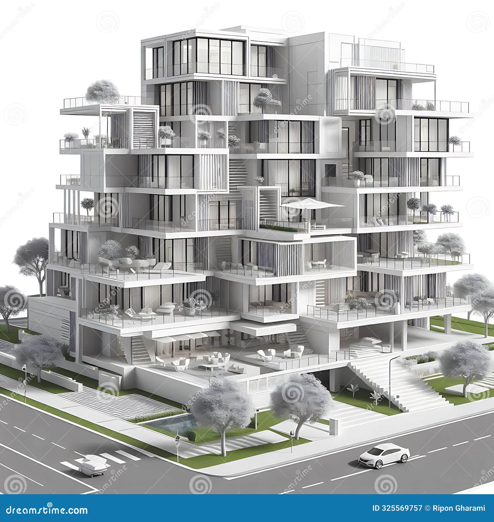 3D Rendering of House Exterior with Clipping Path. 3D Rendering of ...