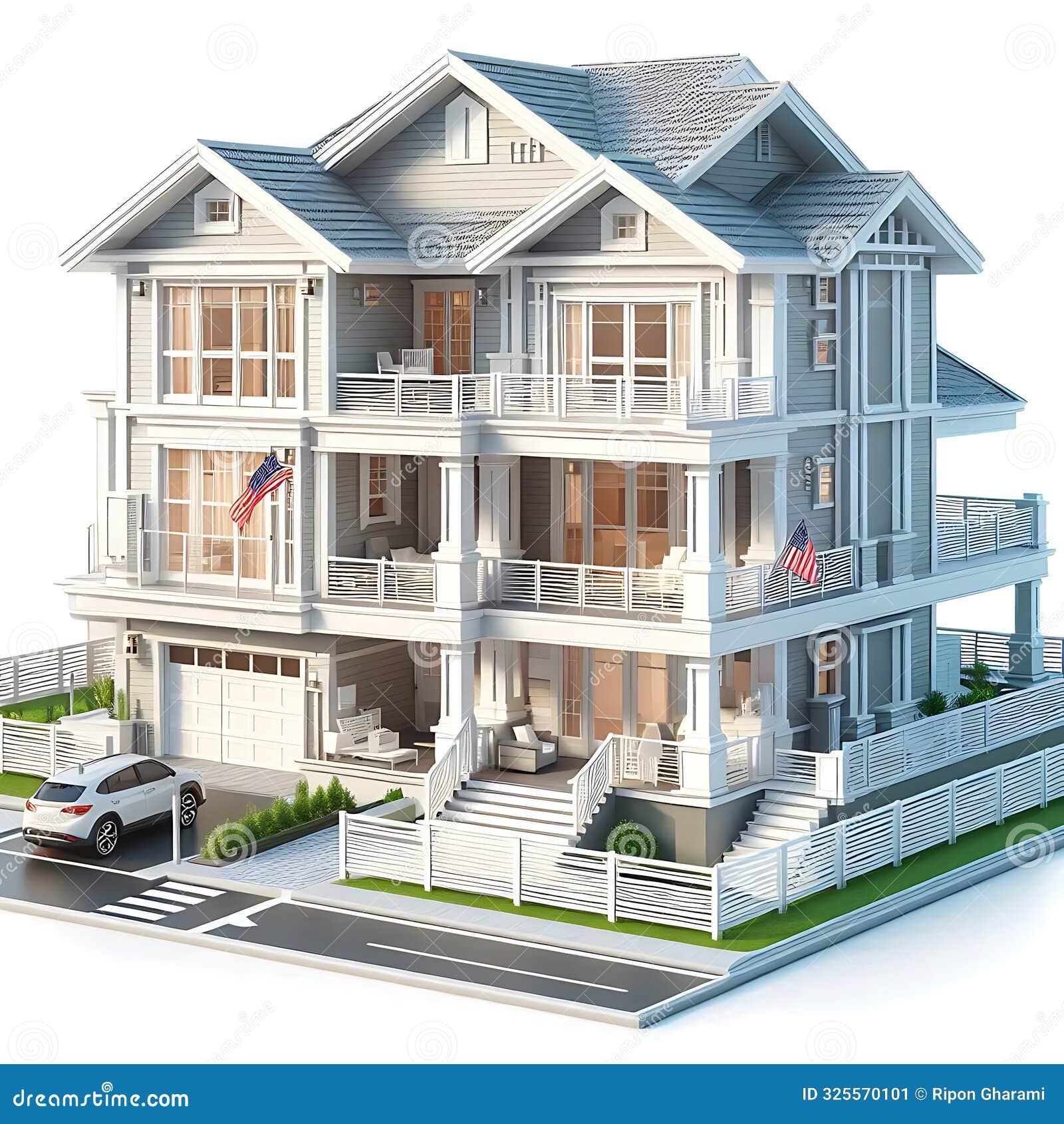 3D Rendering of House Exterior with Clipping Path. 3D Rendering of ...