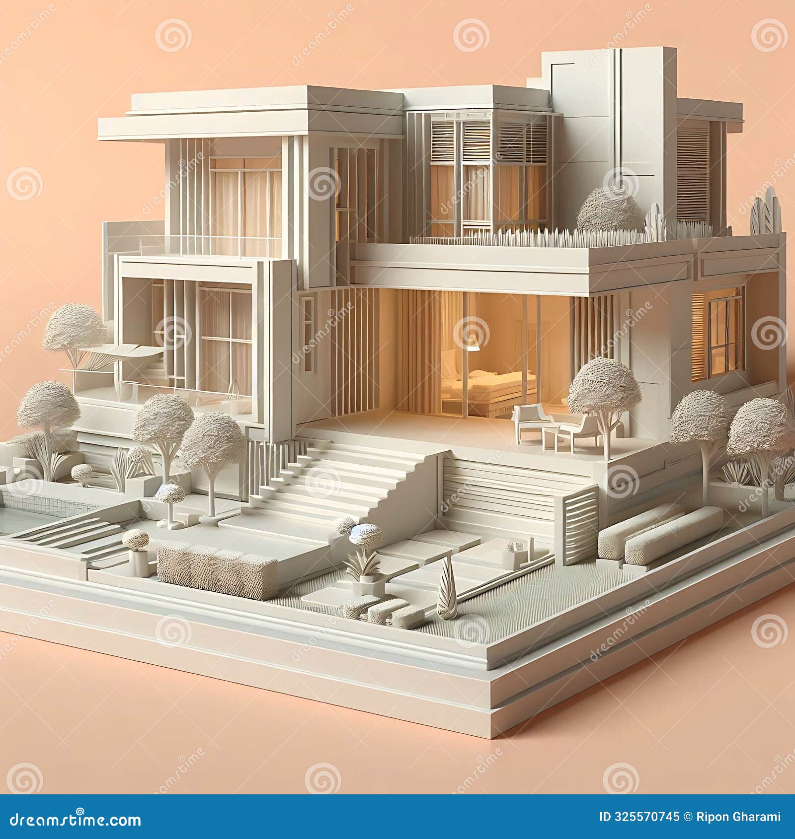 3D Rendering of House Exterior with Clipping Path. 3D Rendering of ...