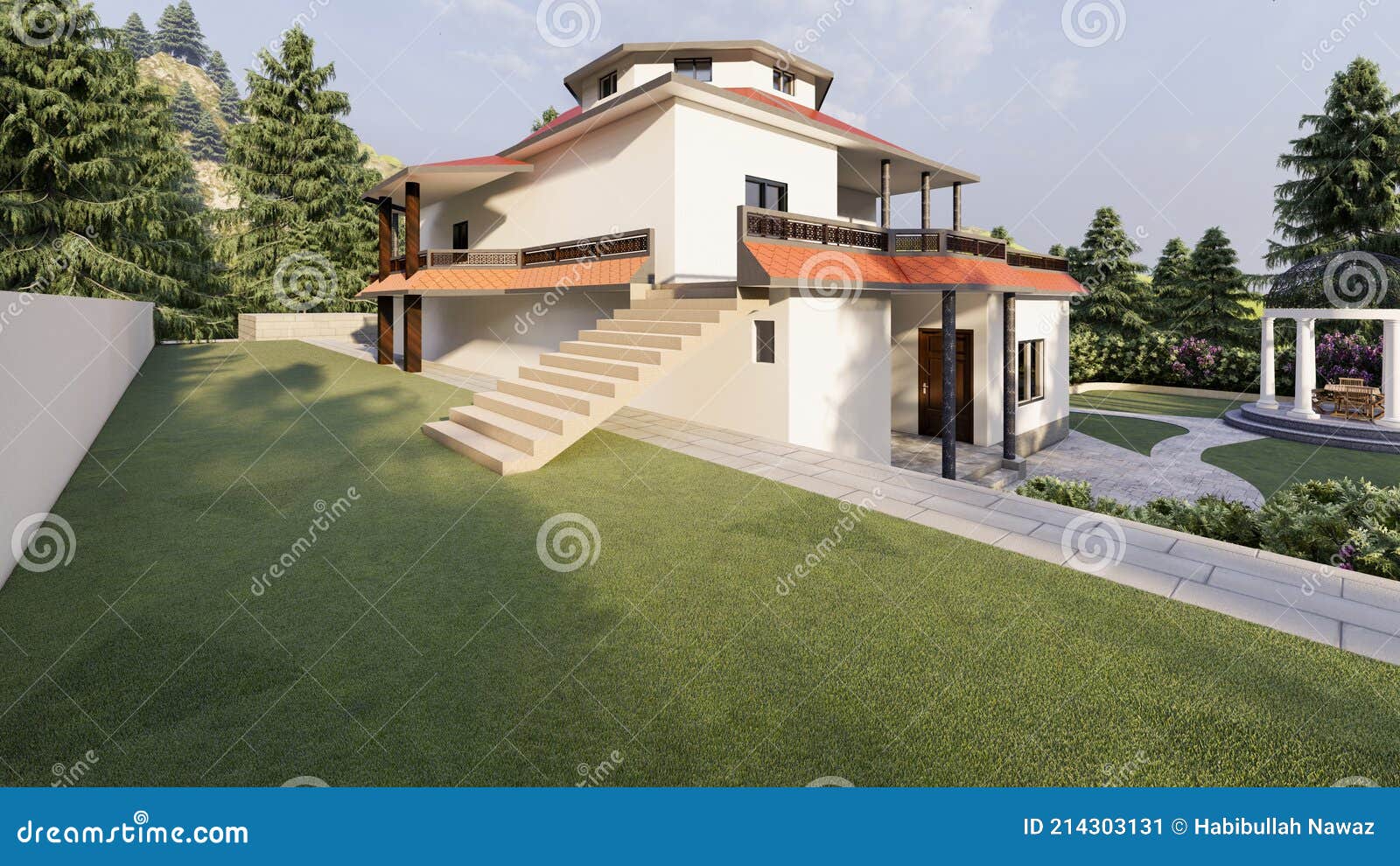 3D Rendering of a House Exterior Design Using Lumion â€“ Front ...