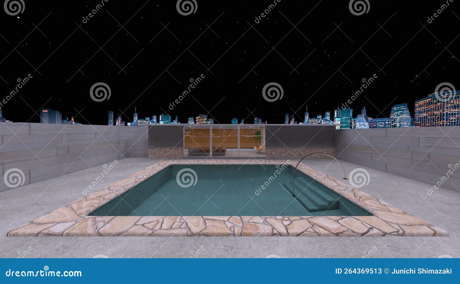 3D Rendering Of The Rooftop Swimming Pool Stock Image | CartoonDealer ...