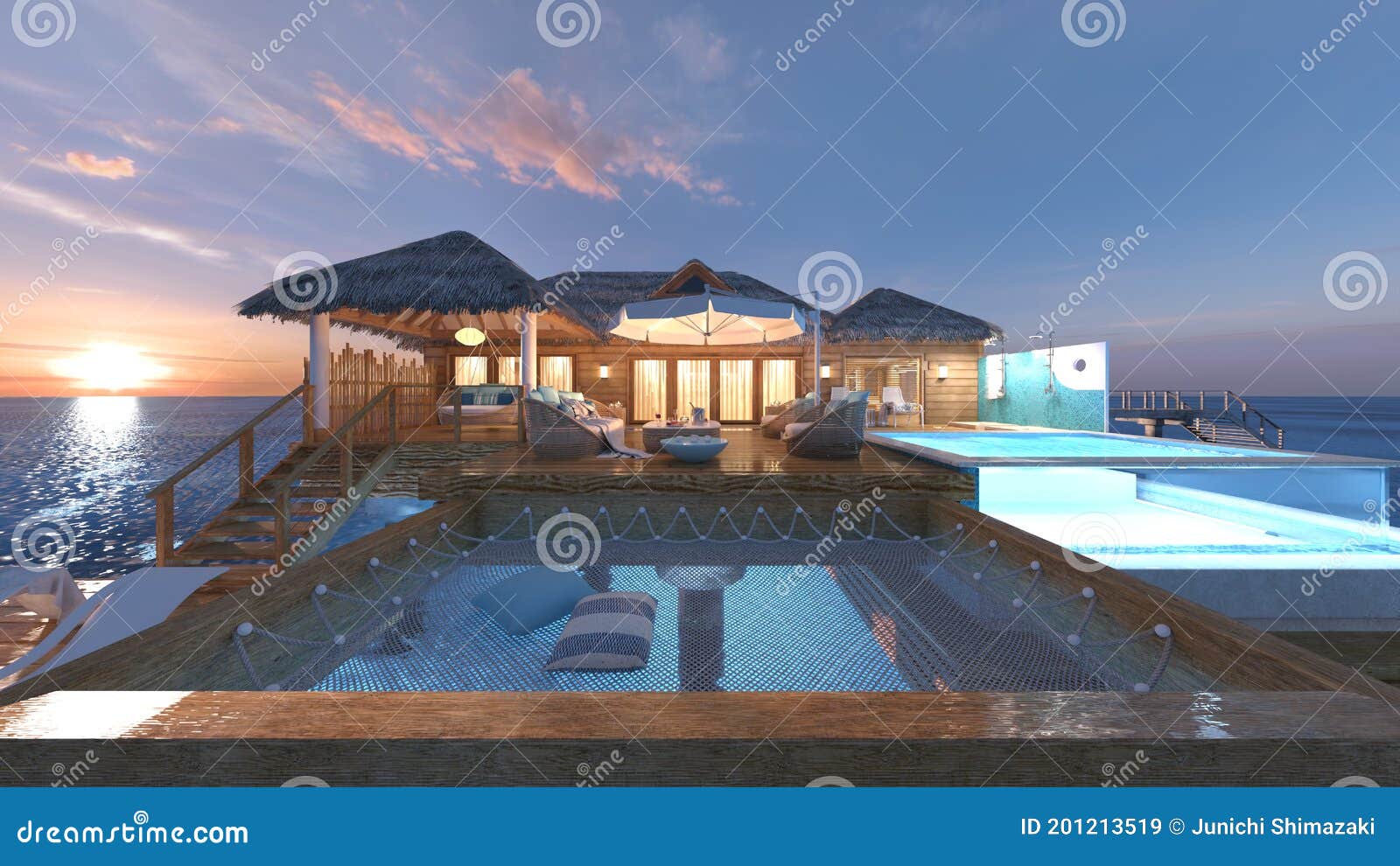 3D Rendering of House by the Sea Stock Illustration - Illustration of ...