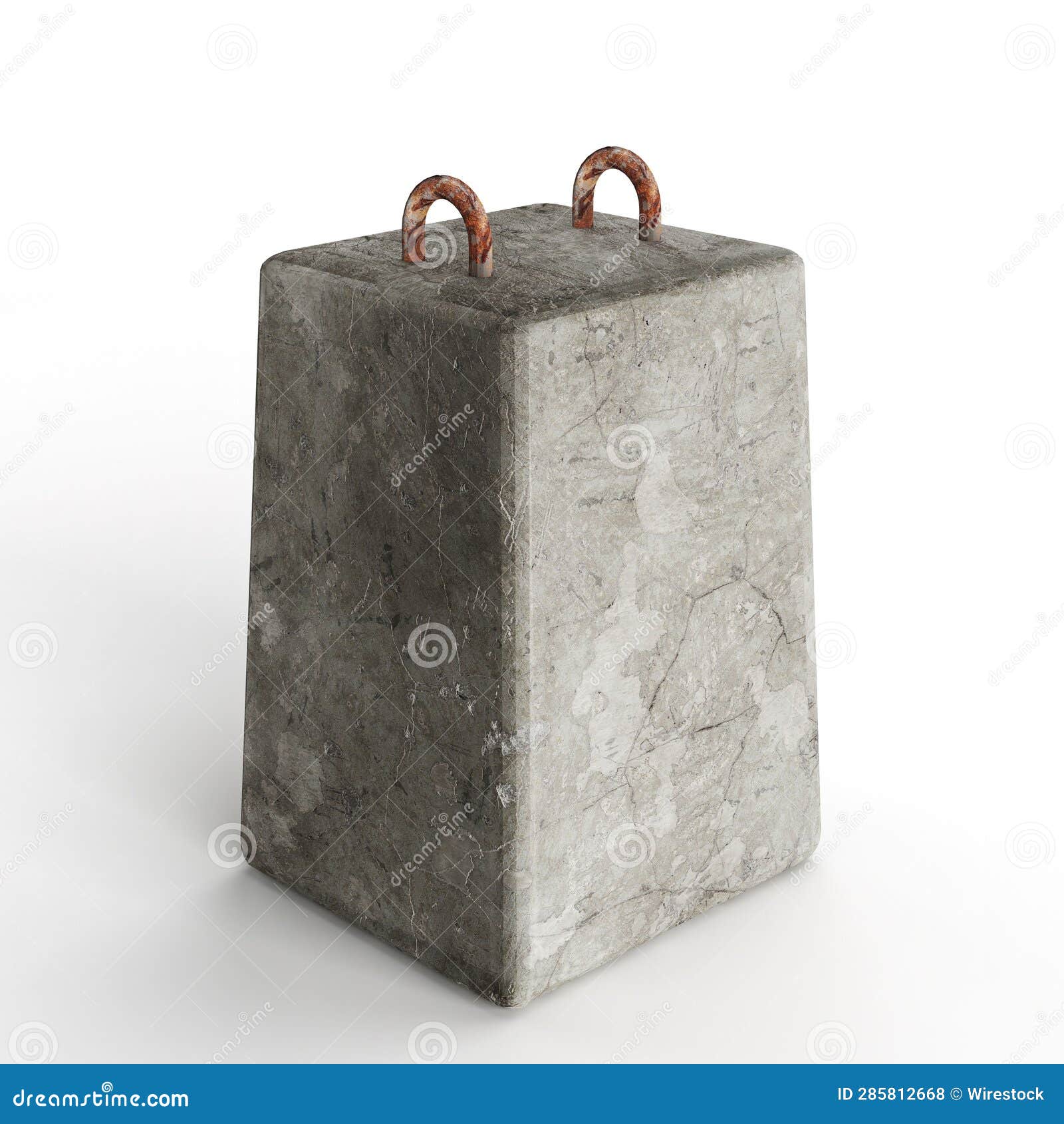 3D Rendering of a Huge Concrete Block Model Isolated on a White ...