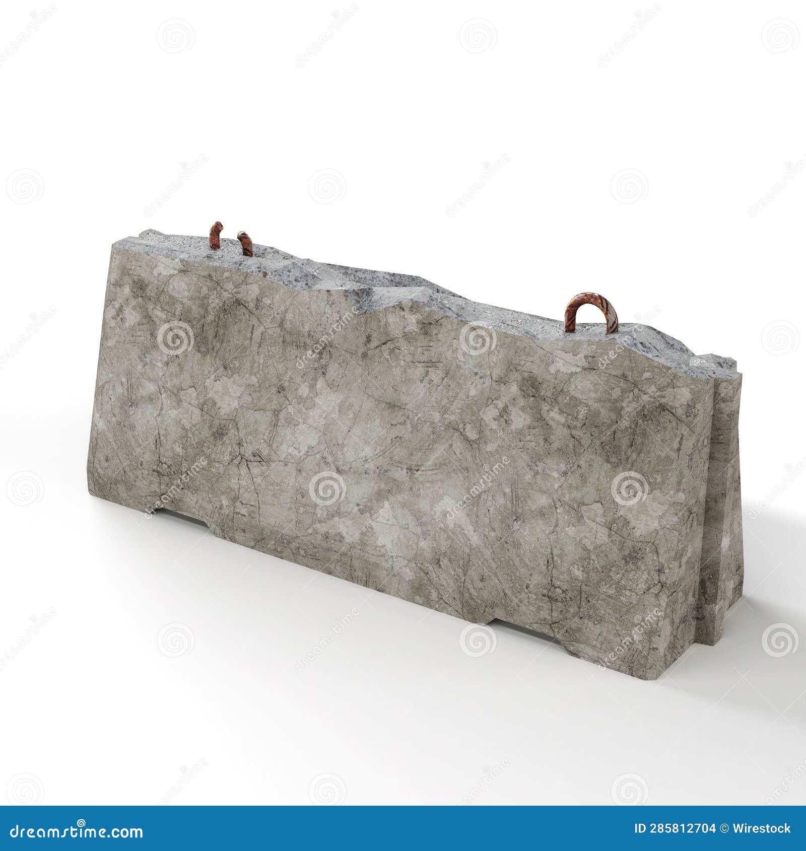 3D Rendering of a Huge Concrete Block Model Isolated on a White ...