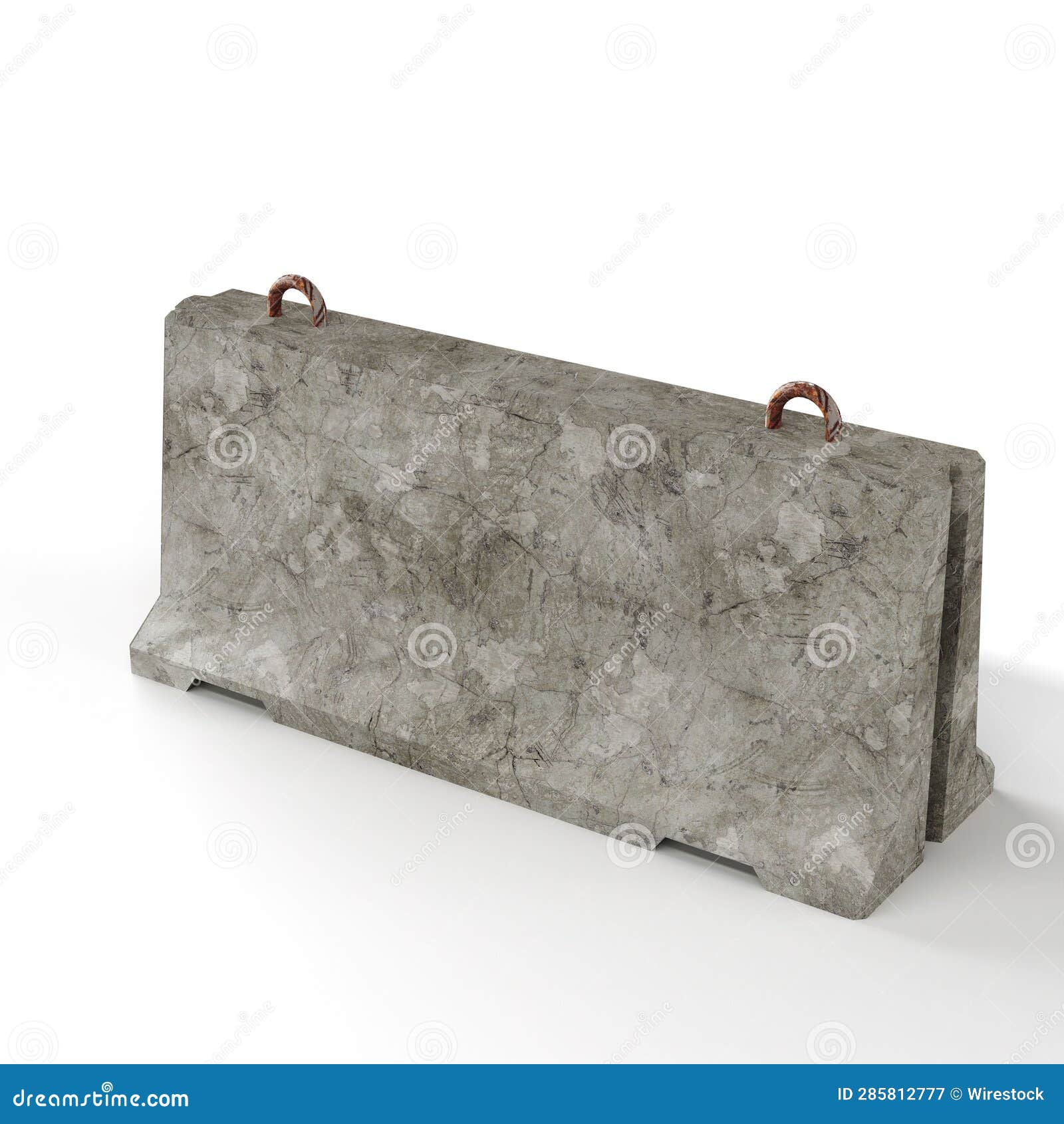 3D Rendering of a Huge Concrete Block Model Isolated on a White ...