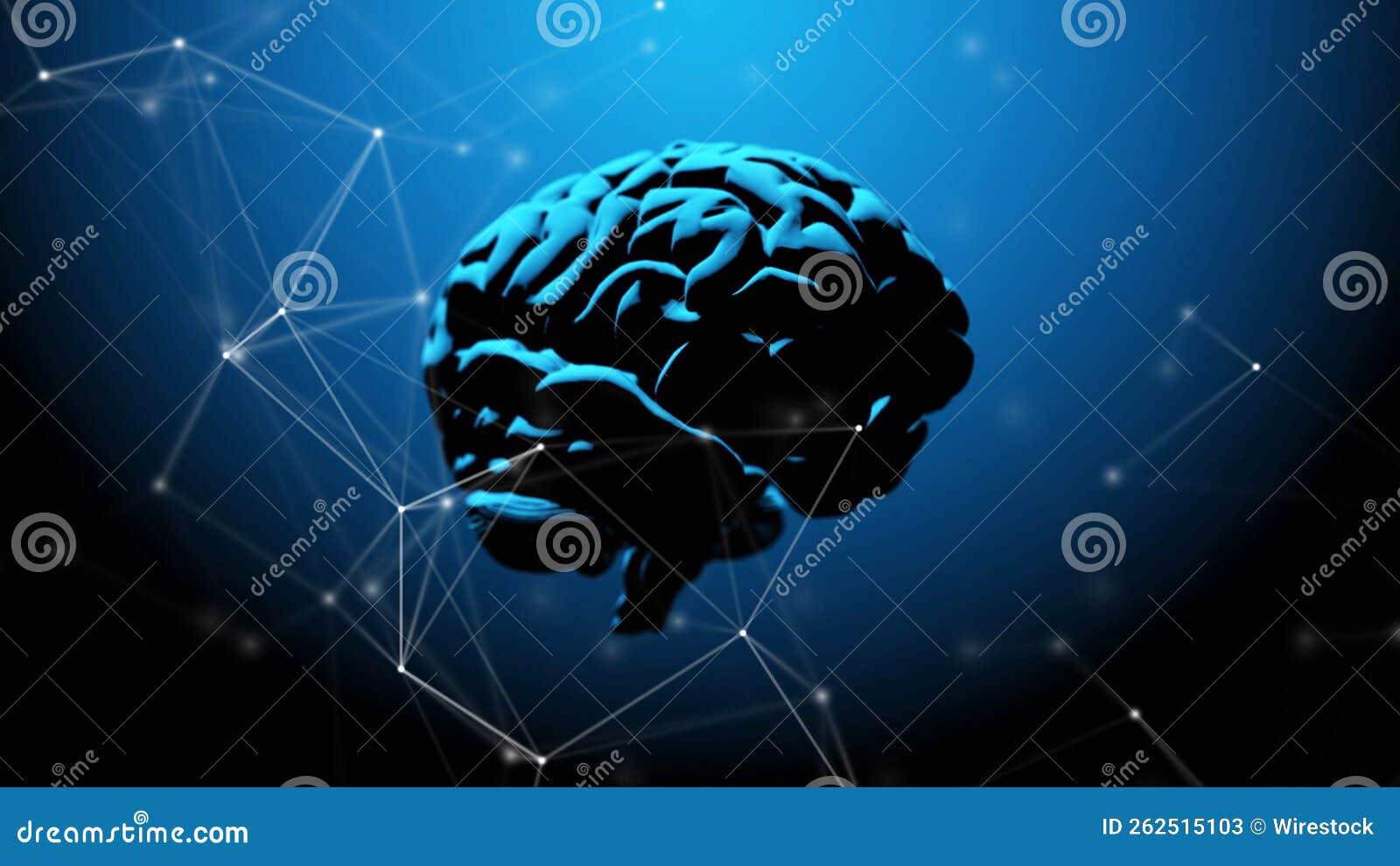 3d Rendering of a Human Brain with Partial Lighting Surrounded by ...