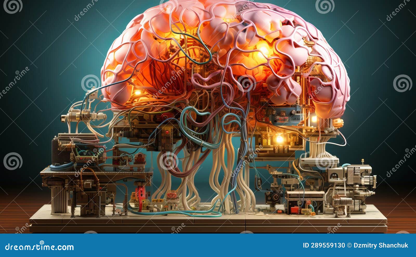 Human Brain Connected To Generative AI Chips Stock Illustration ...