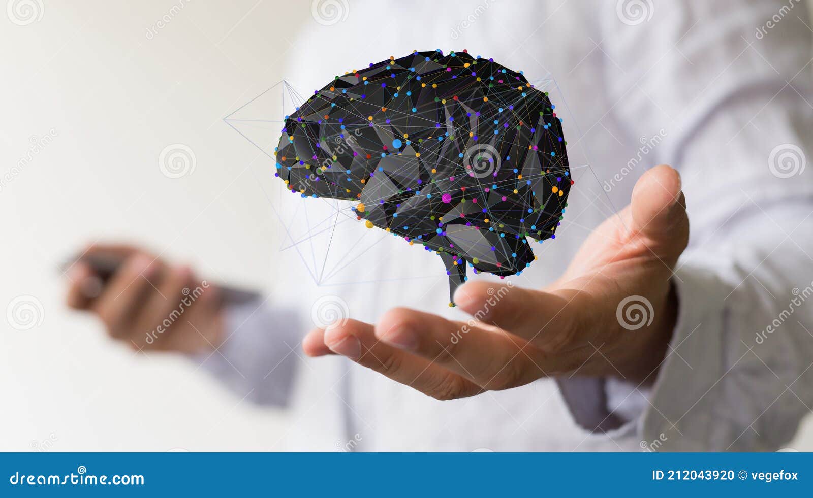 3d Rendering of Human Brain on Technology Background Stock Photo ...