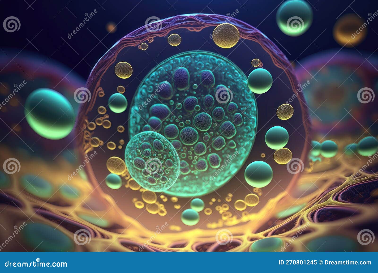 3d Rendering of Human Cell or Embryonic Stem Cell. AI Generation Stock ...