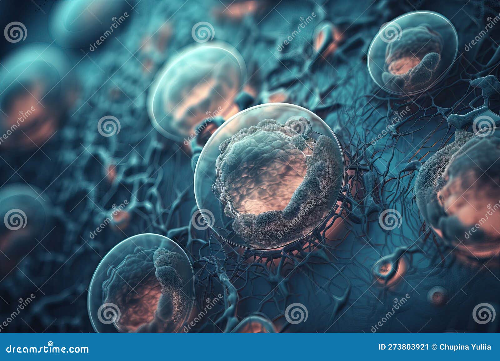 3d Rendering Of Human Cell Or Embryonic Stem Cell Microscope Background ...
