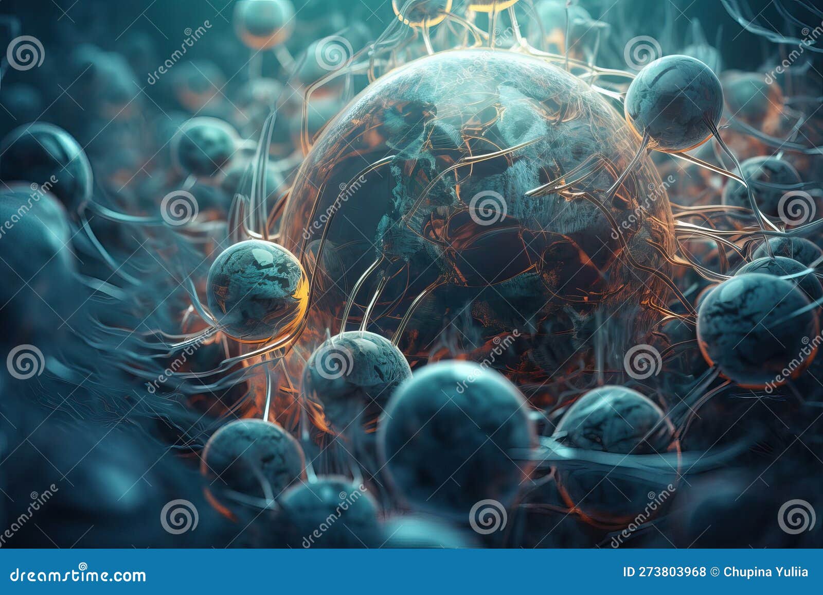 3d Rendering of Human Cell or Embryonic Stem Cell Microscope Background ...