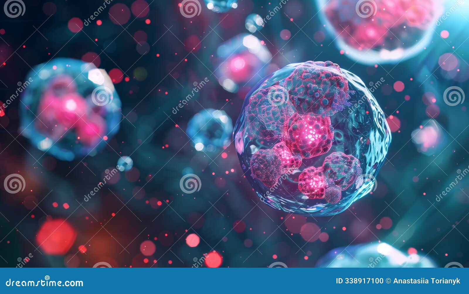 Illustration Cellular Aging Process. Oxidative Stress Levels Contrast ...