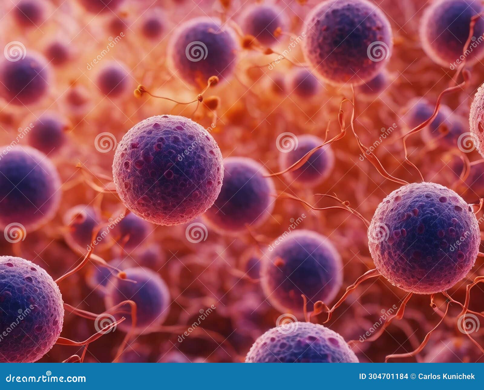 3d Rendering Of Human Cell Or Embryonic Stem Cell Microscope Background Generated By Ai Stock