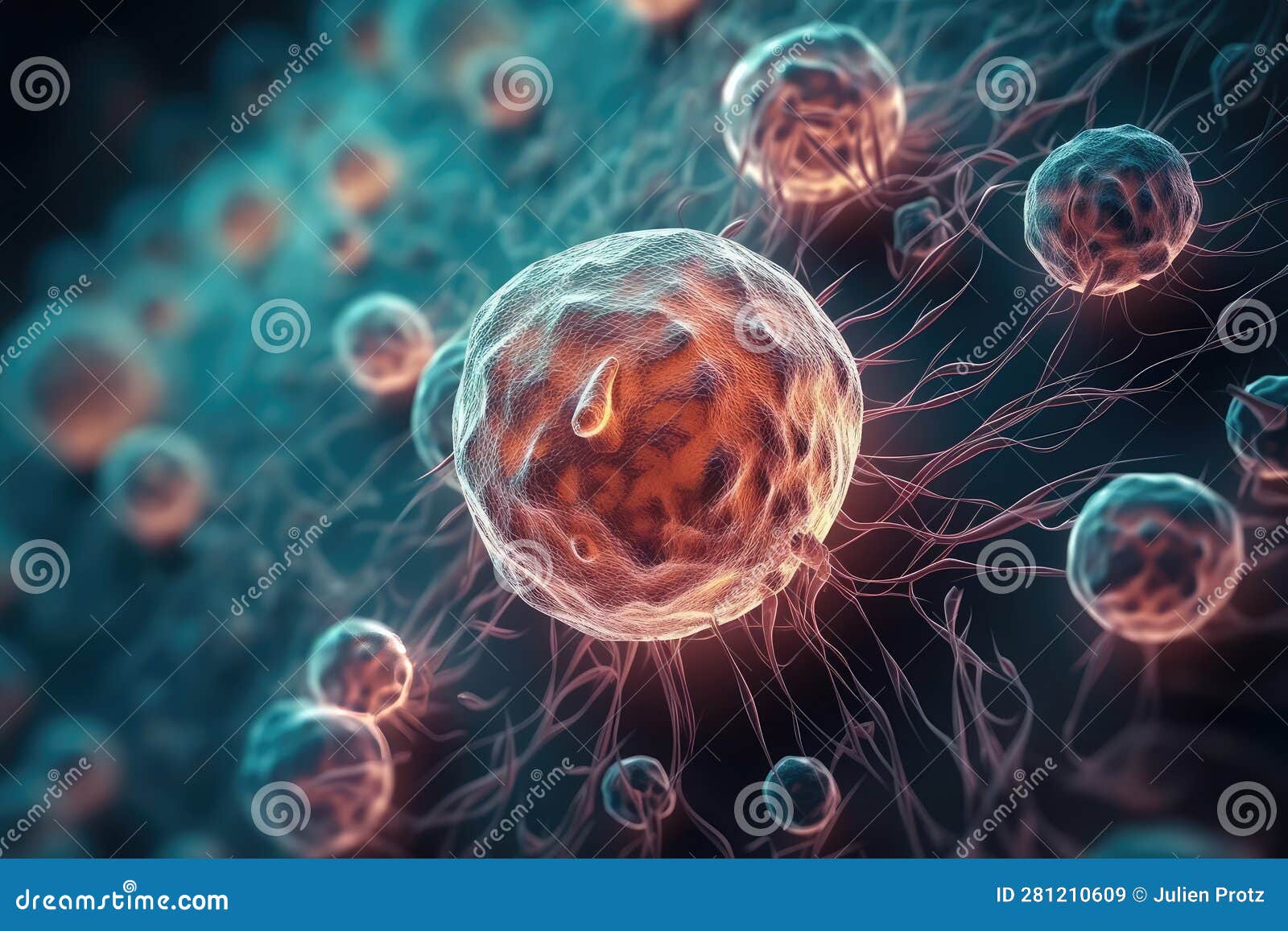 3d Rendering of Human Cellor Embryonic Stem Cell Microscope, AI ...