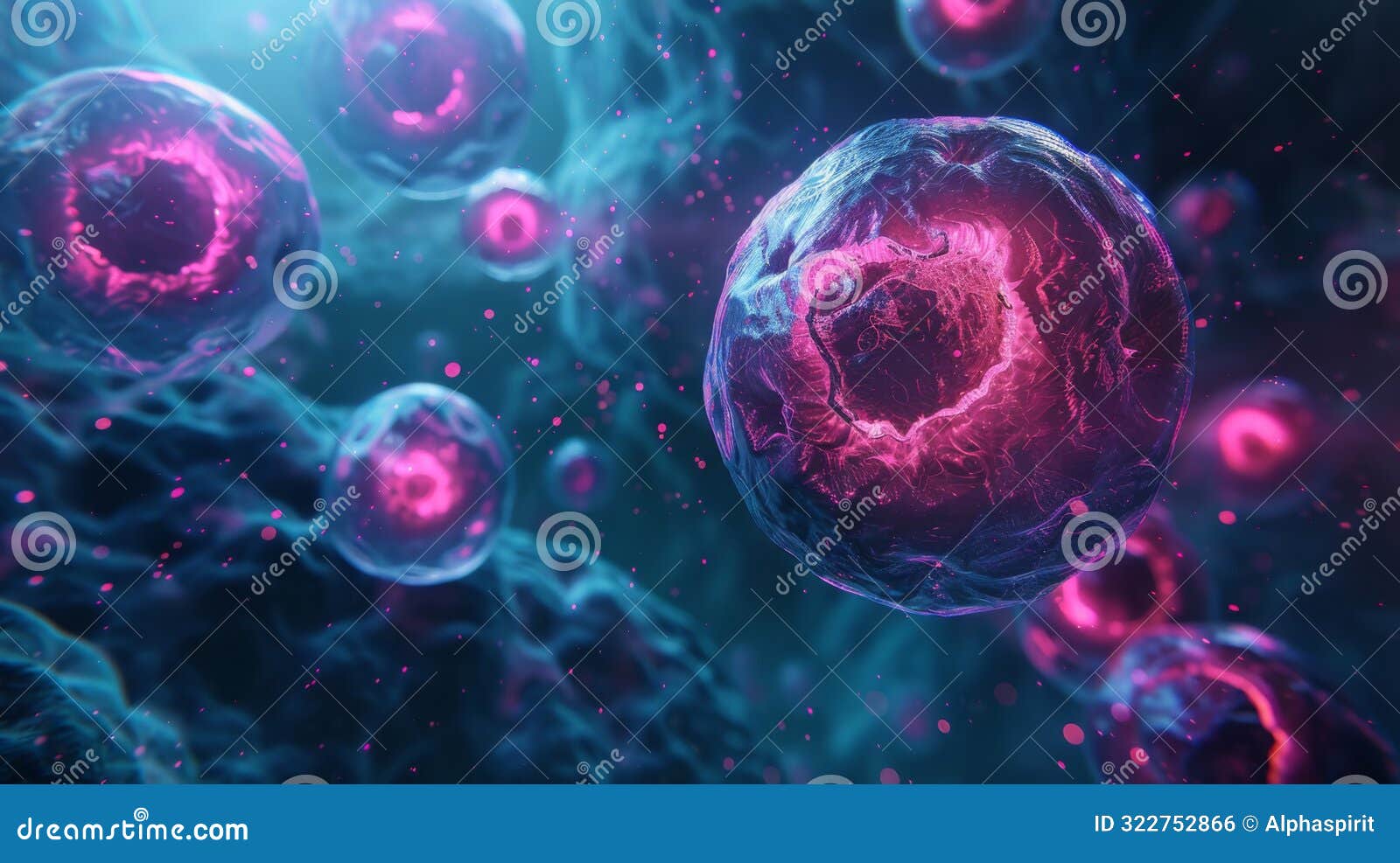 3d Rendering of Human Cells Dividing and Multiplying in a Chaotic ...