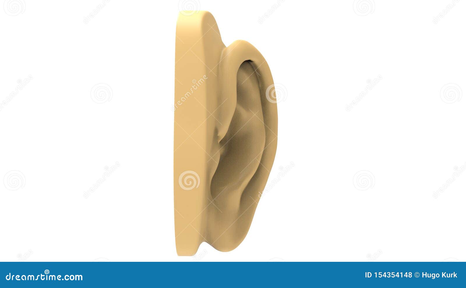3d Rendering of a Human Ear Isolated in White Studio Background Stock ...