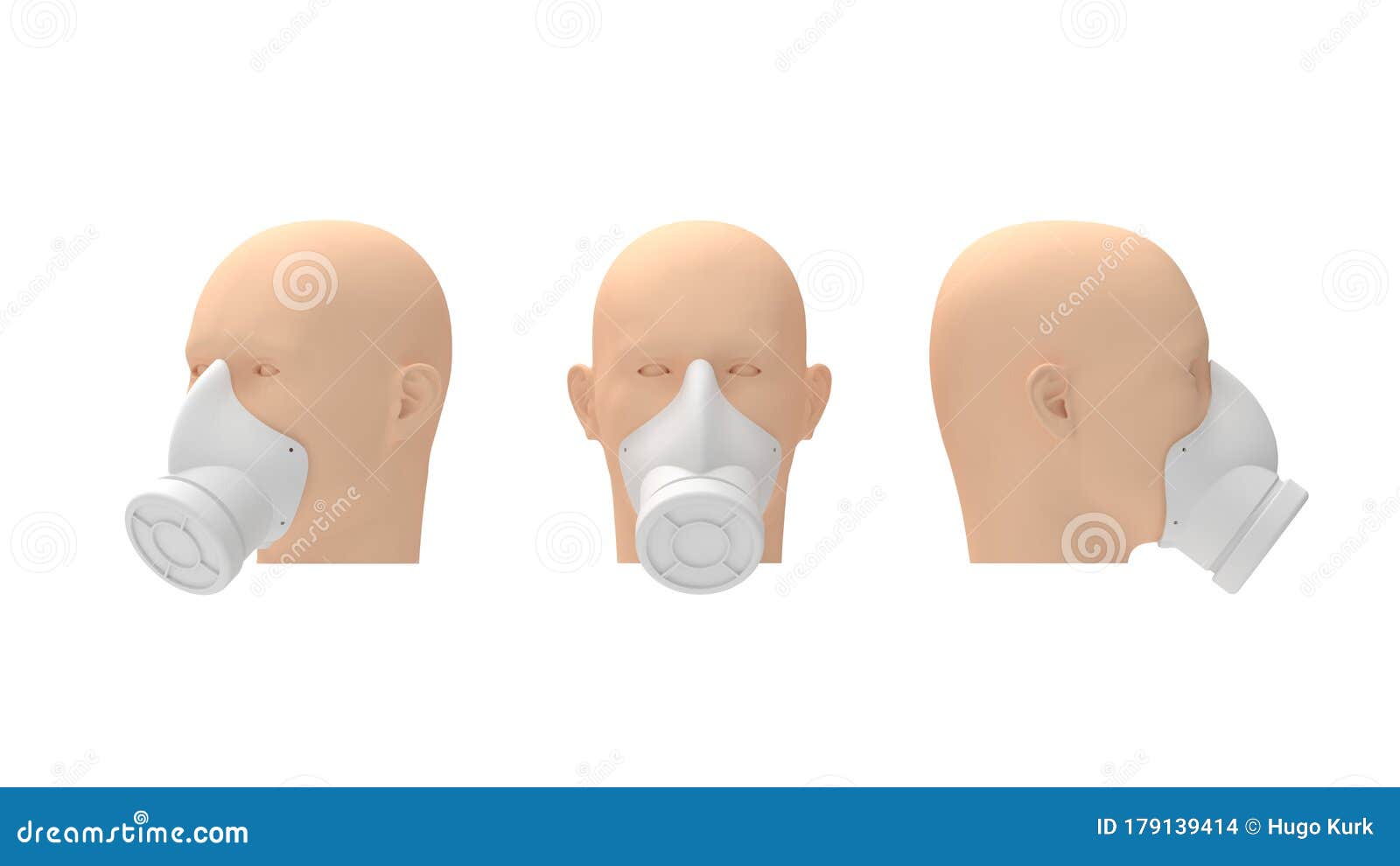 3D Rendering of a Human with a Face Mask Protective Virus Isolated ...