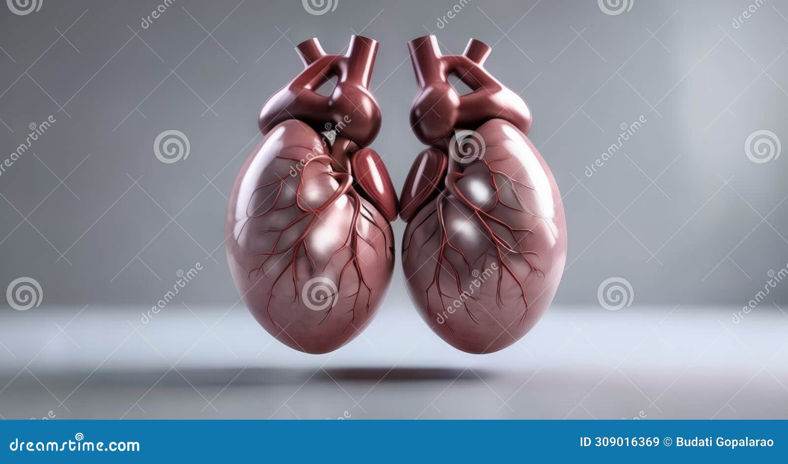 3D Rendering of a Human Heart, Showing the Intricate Structure of Its ...