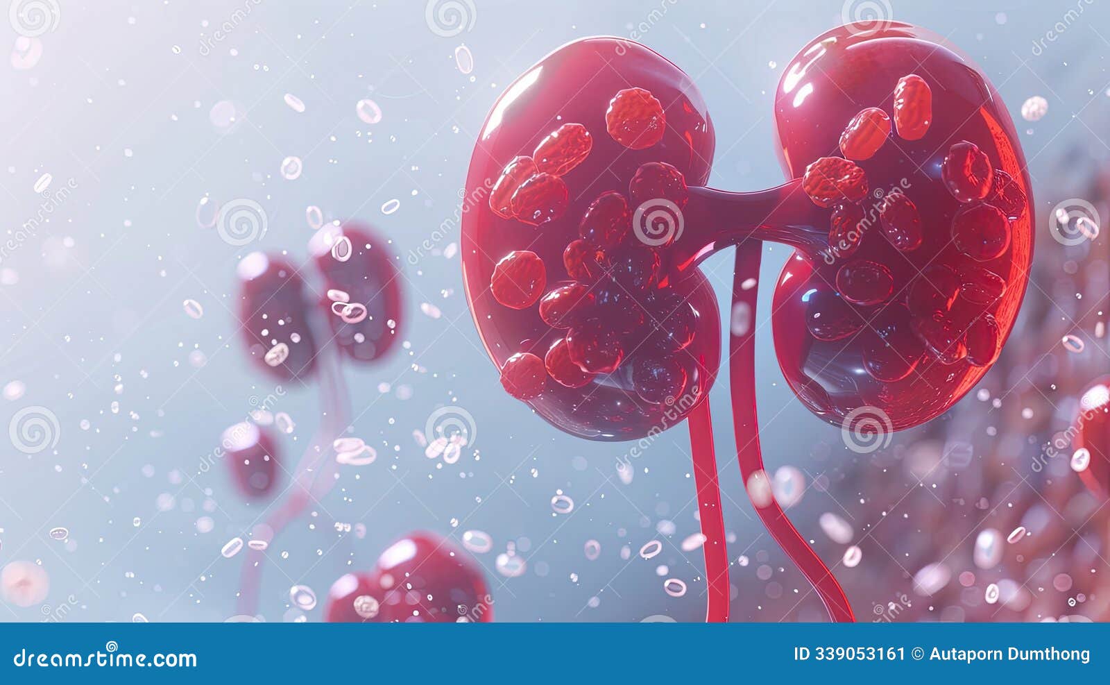 3D Rendering of Human Kidneys with Nephron Structures Highlighted ...