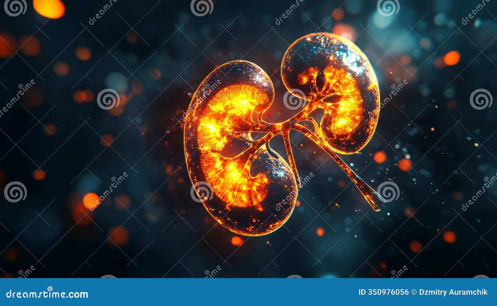 3D Rendering of Human Liver Anatomy Stock Illustration - Illustration ...