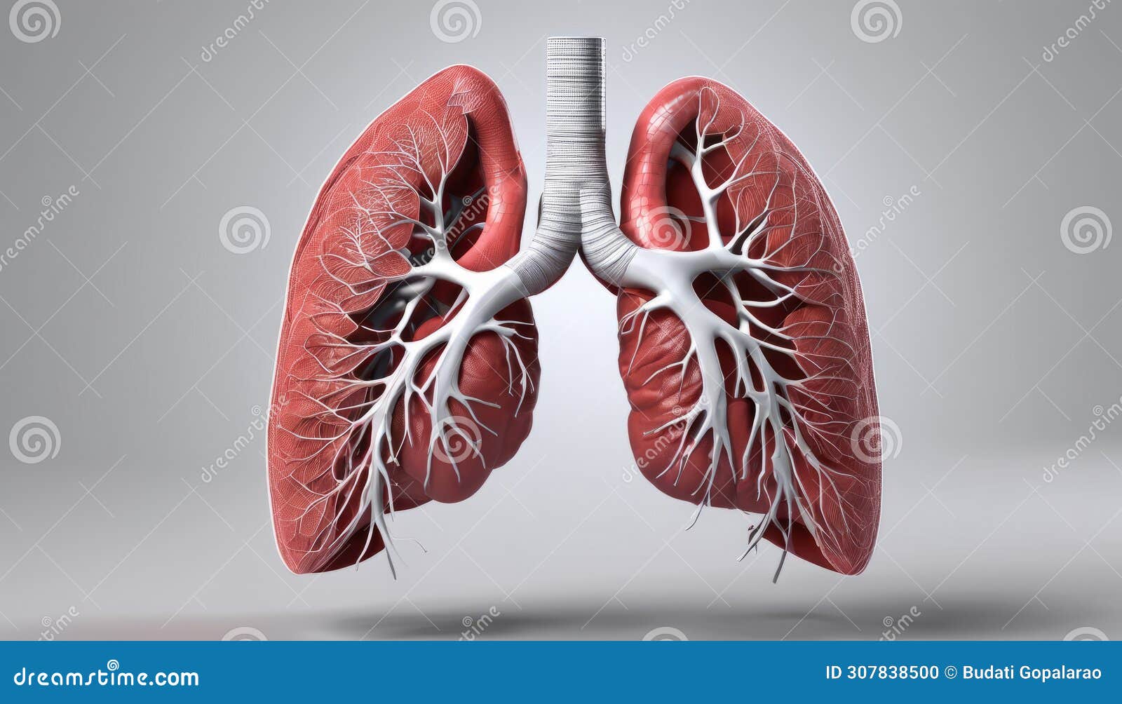 3D Rendering of Human Lungs with Detailed Capillary Network Stock ...