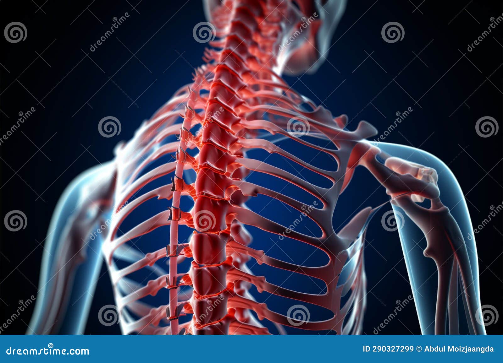 3D Rendering of the Human Spine Stock Illustration - Illustration of ...