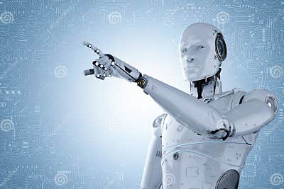 Robot hand pointing stock illustration. Illustration of cyborg - 112633157