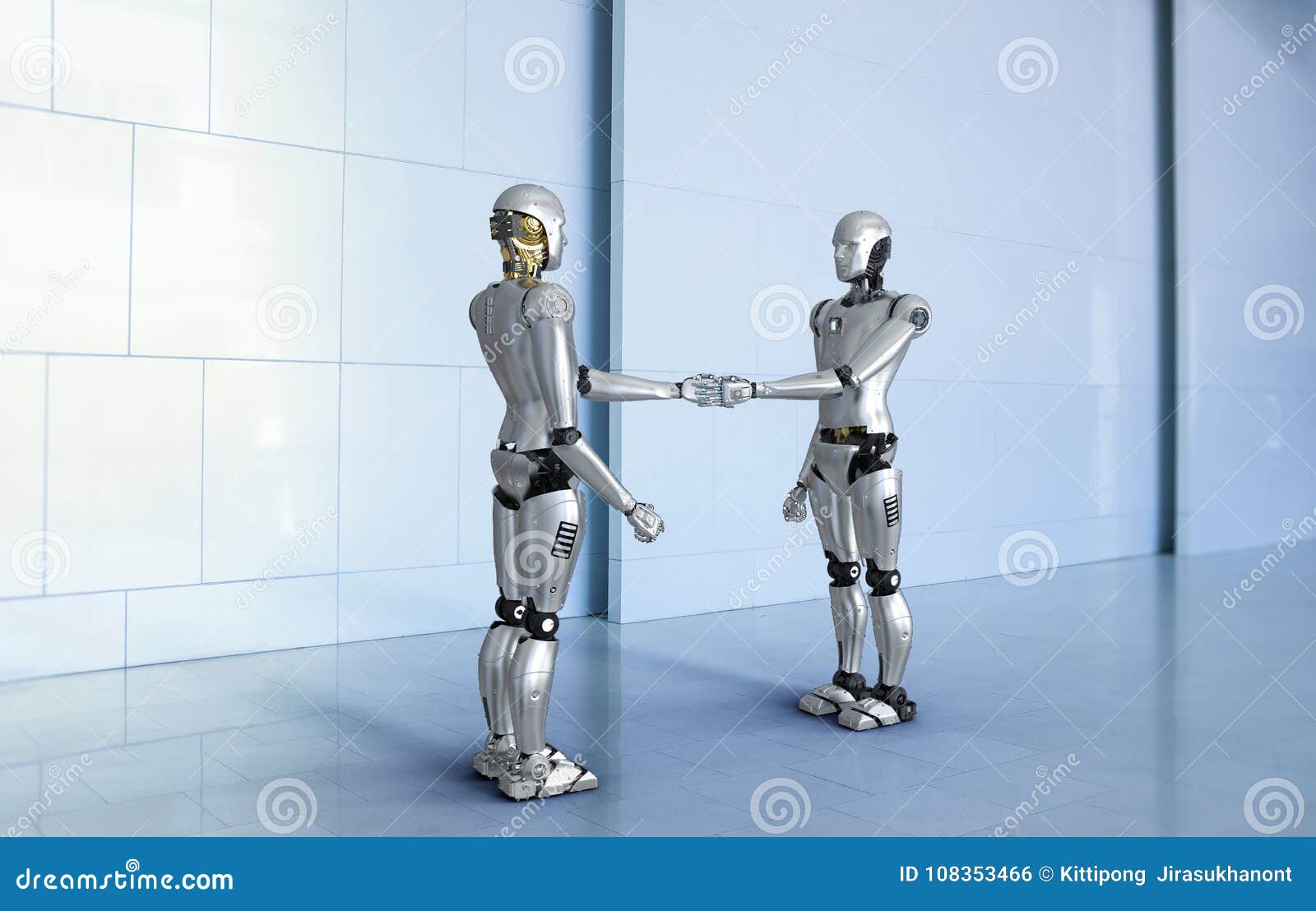 Robot hand shake stock illustration. Illustration of handshake - 108353466