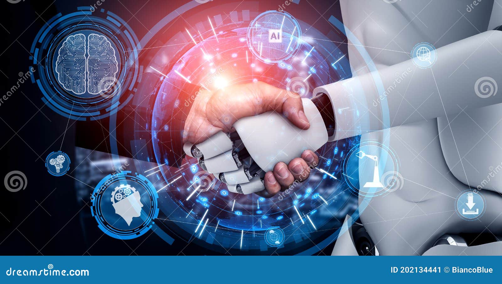 3D Rendering Humanoid Robot Handshake To Collaborate Future Technology ... 3D Rendering Humanoid Robot Handshake To Collaborate Future Technology ...
