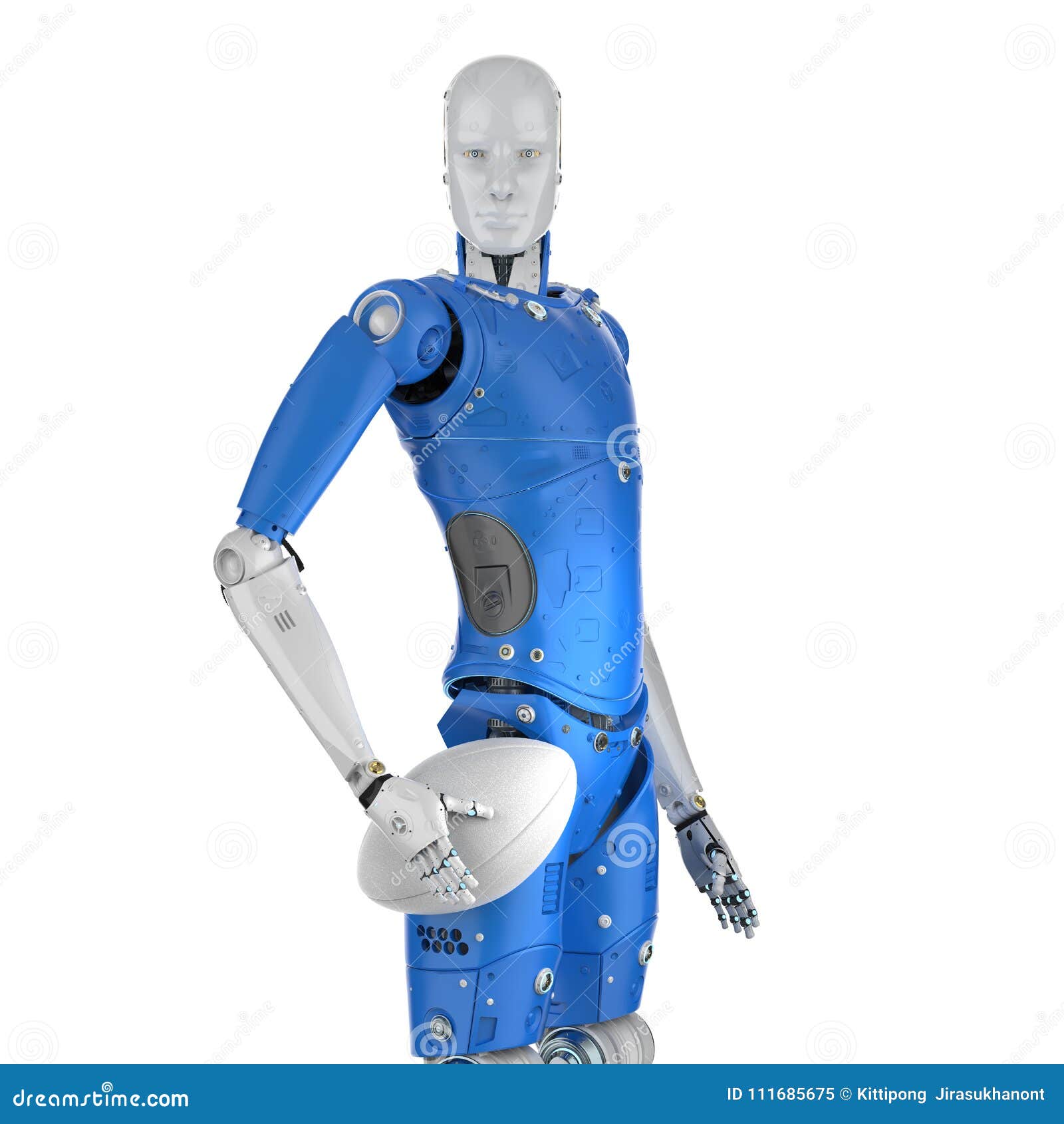 Robot play rugby stock illustration. Illustration of futuristic - 111685675