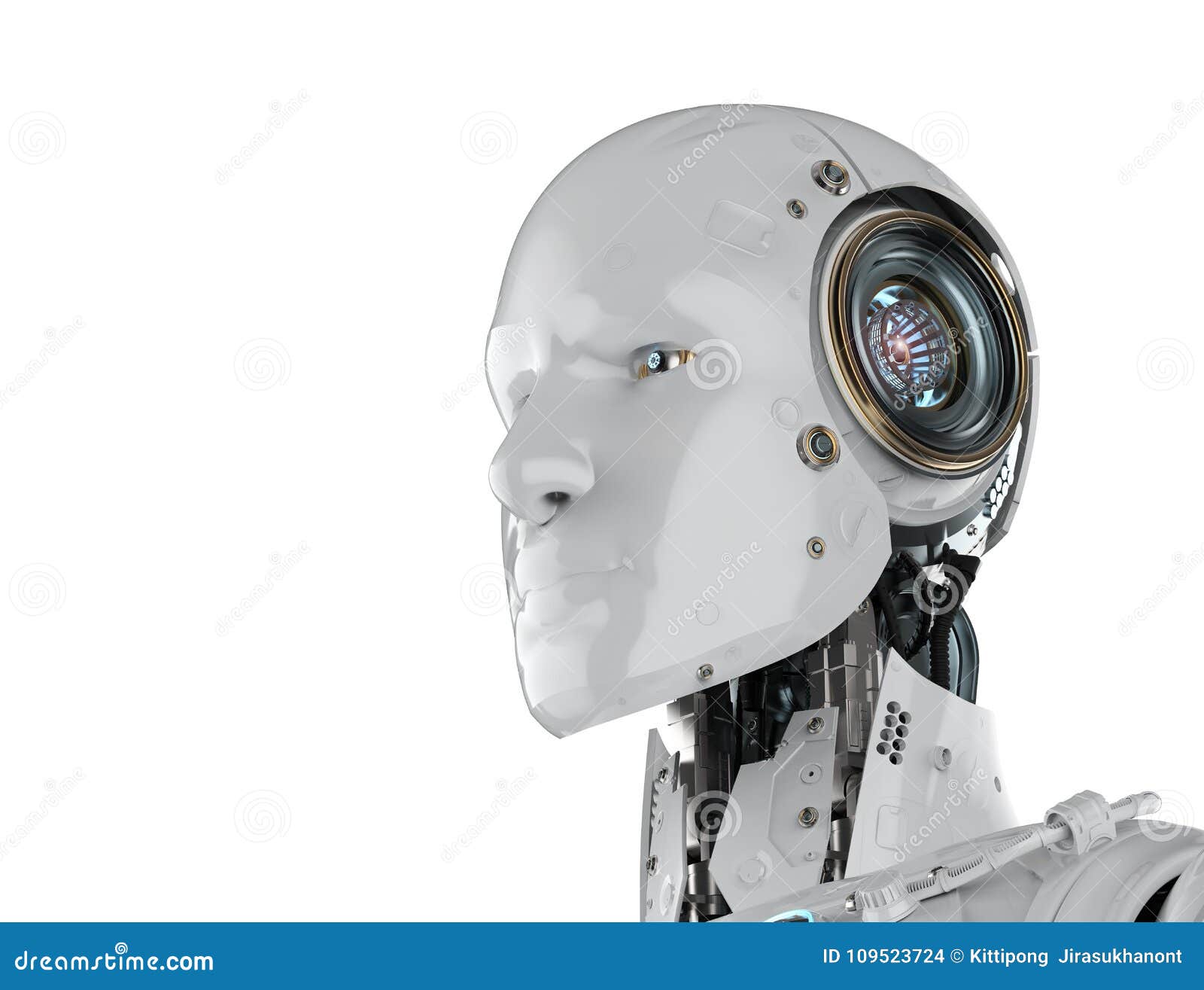 White android robot stock illustration. Illustration of futuristic ...