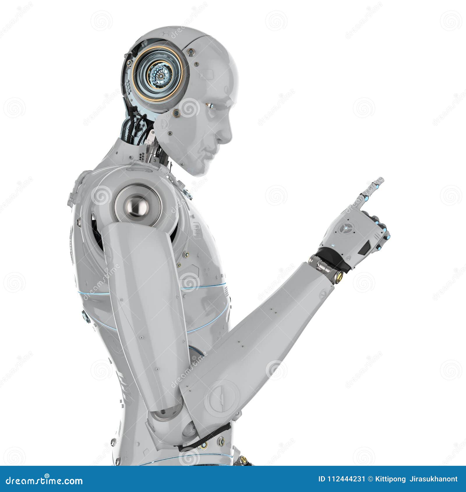 Robot That Point On Digital Interface Royalty-Free Stock Photography ...