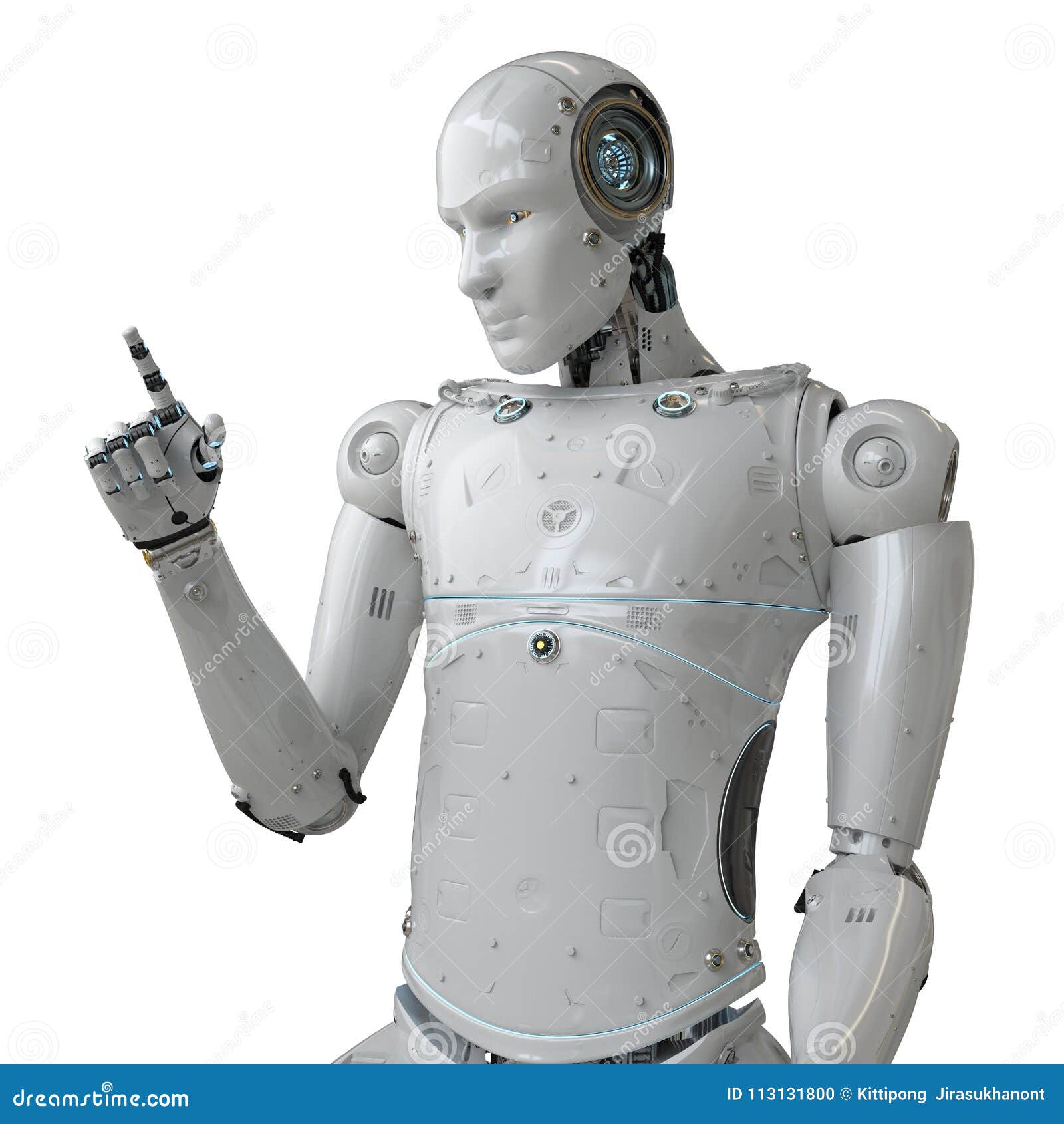 Robot finger point stock illustration. Illustration of isolated - 113131800