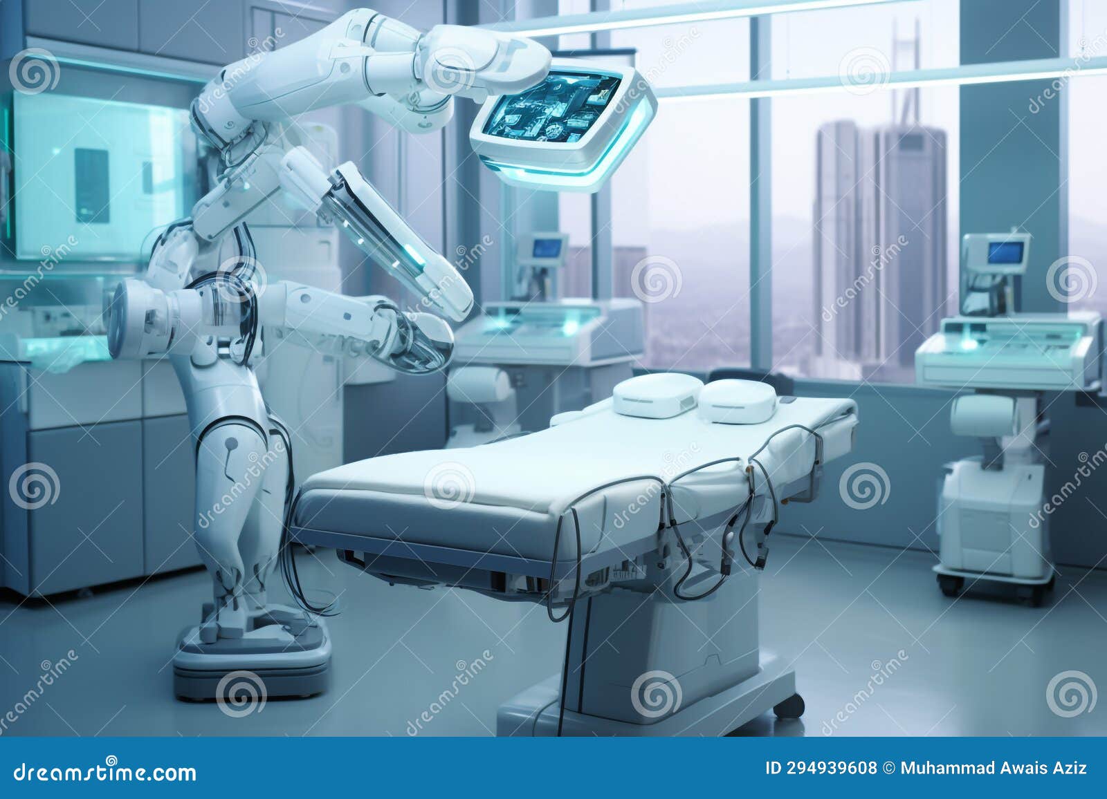 3d Rendering Humanoid Robot with X-ray Machine in Surgery Room - Ai ...