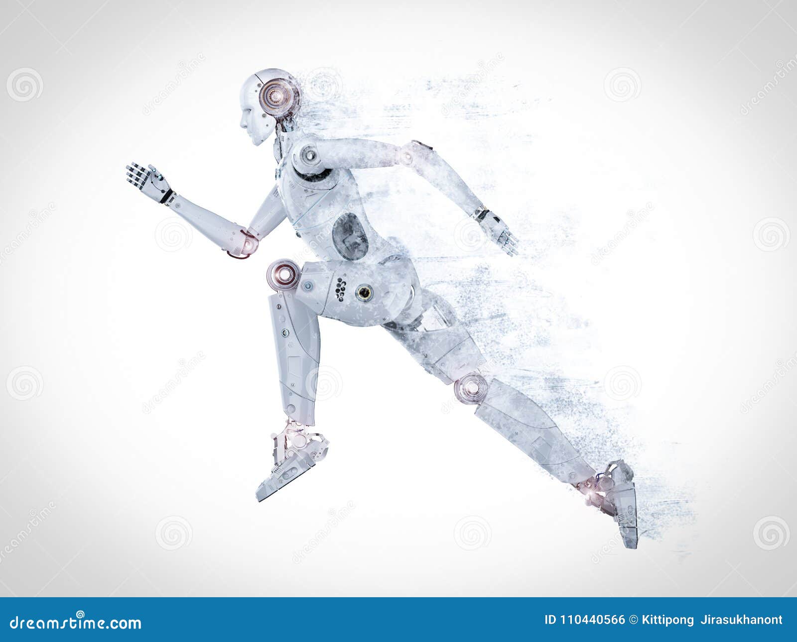 Robot jumping or running stock illustration. Illustration of cybernetic ...