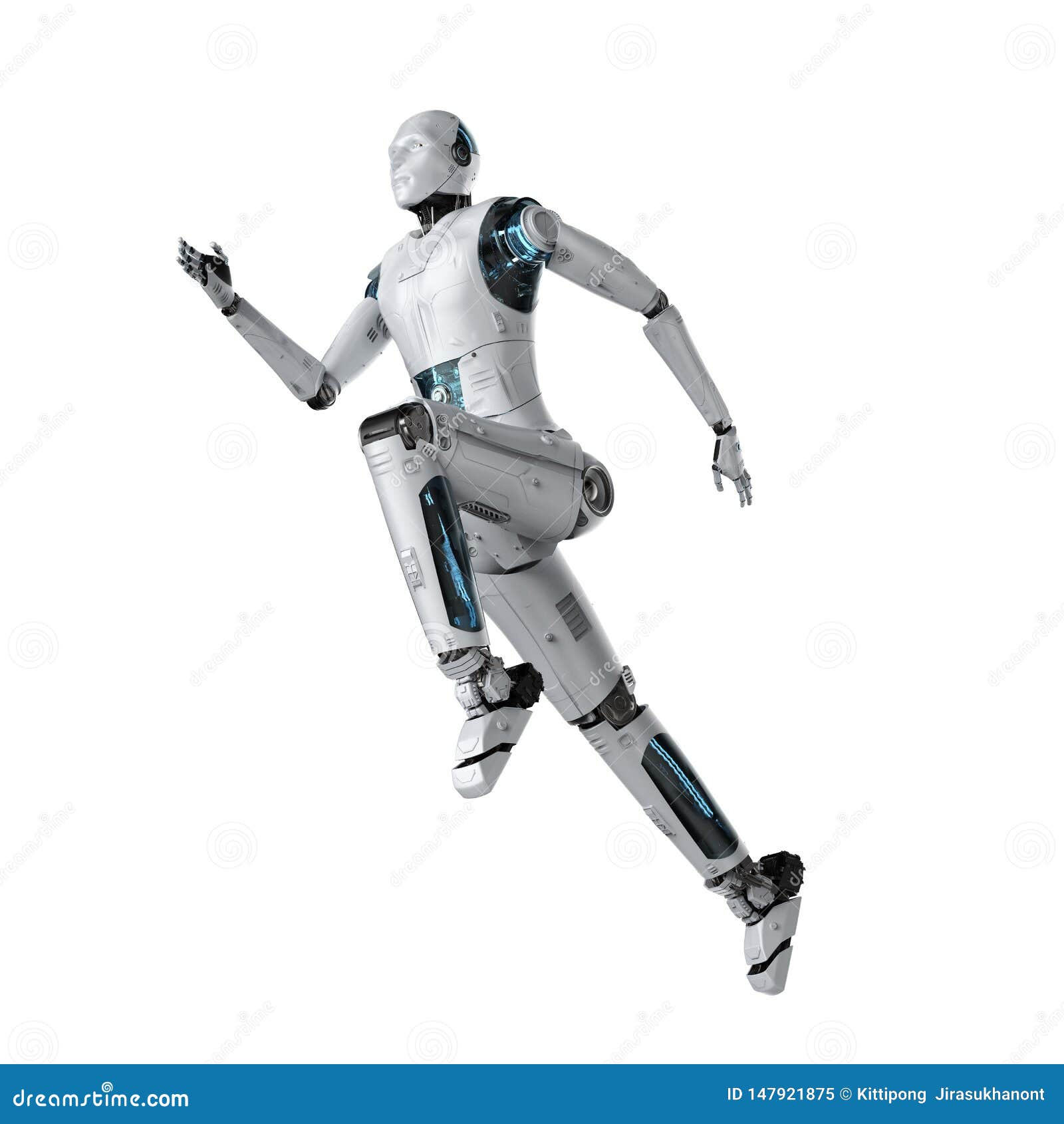 Robot running or jumping stock illustration. Illustration of ...