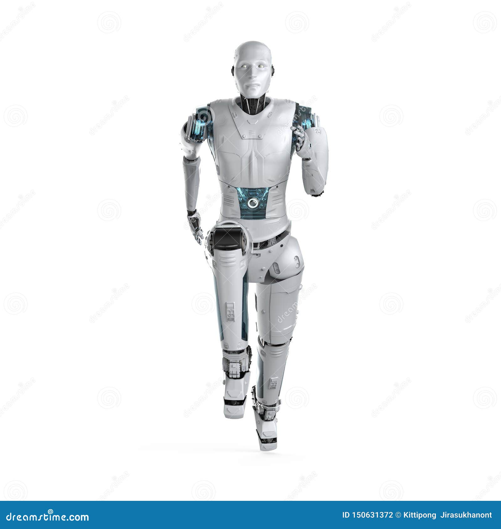 Robot running or jumping stock illustration. Illustration of movement ...