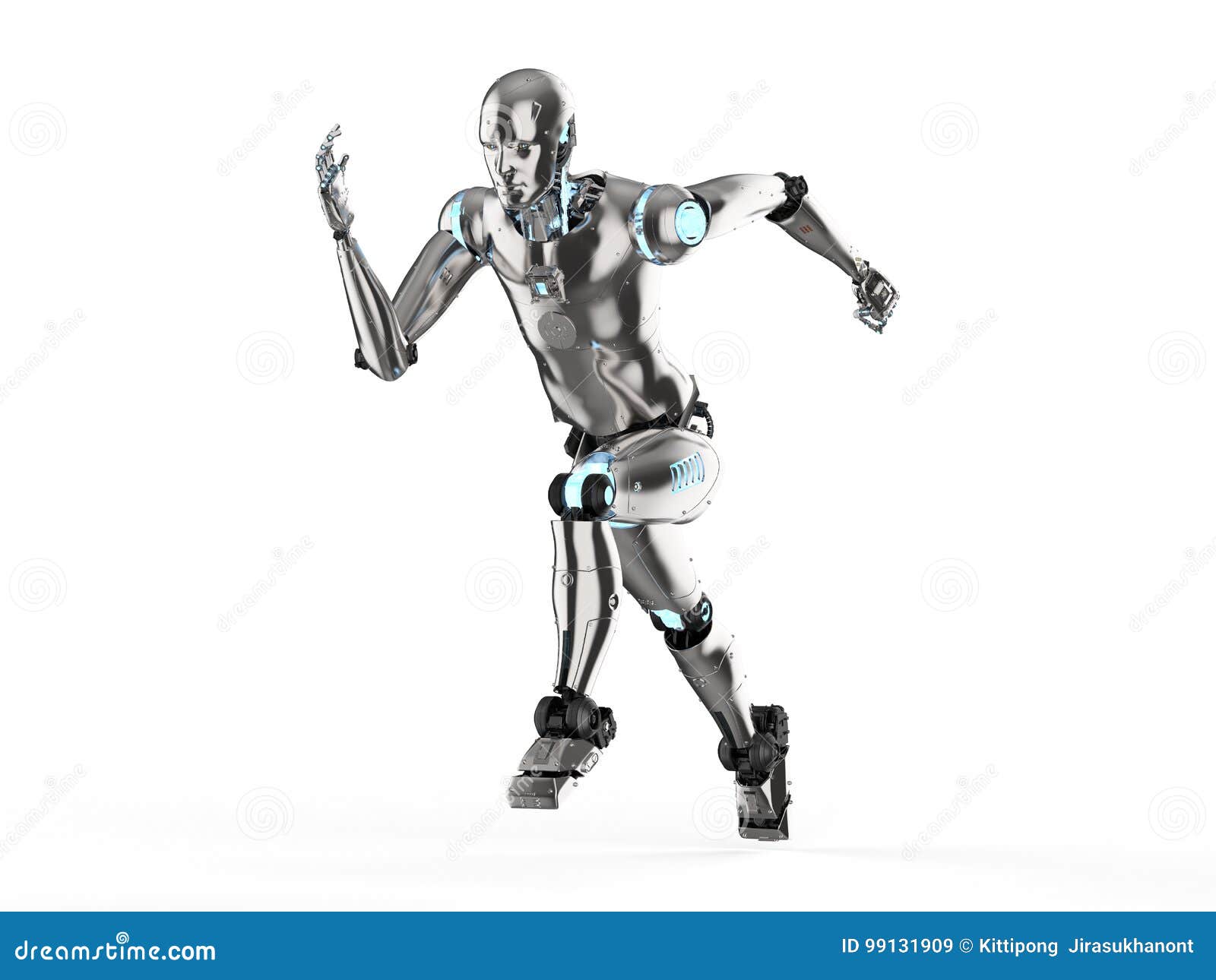 Humanoid robot running stock illustration. Illustration of running ...