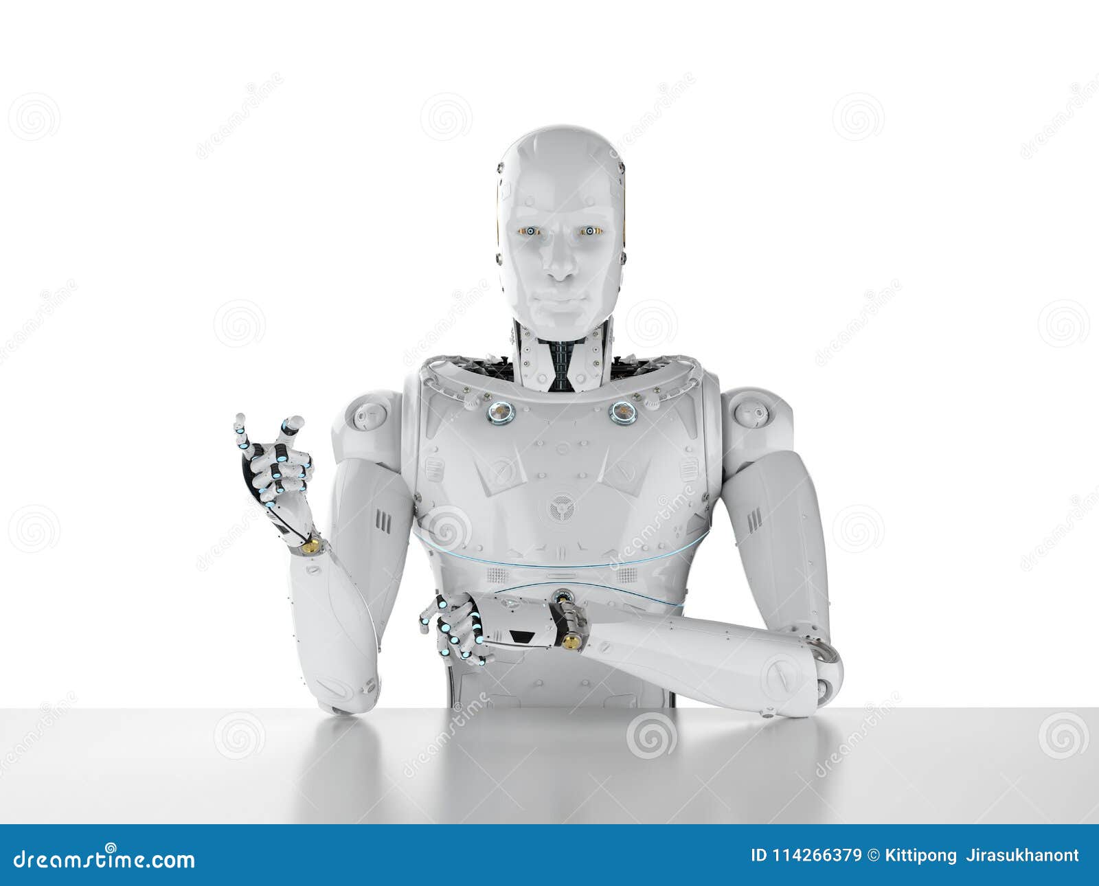 Robot sit in office stock illustration. Illustration of workplace ...