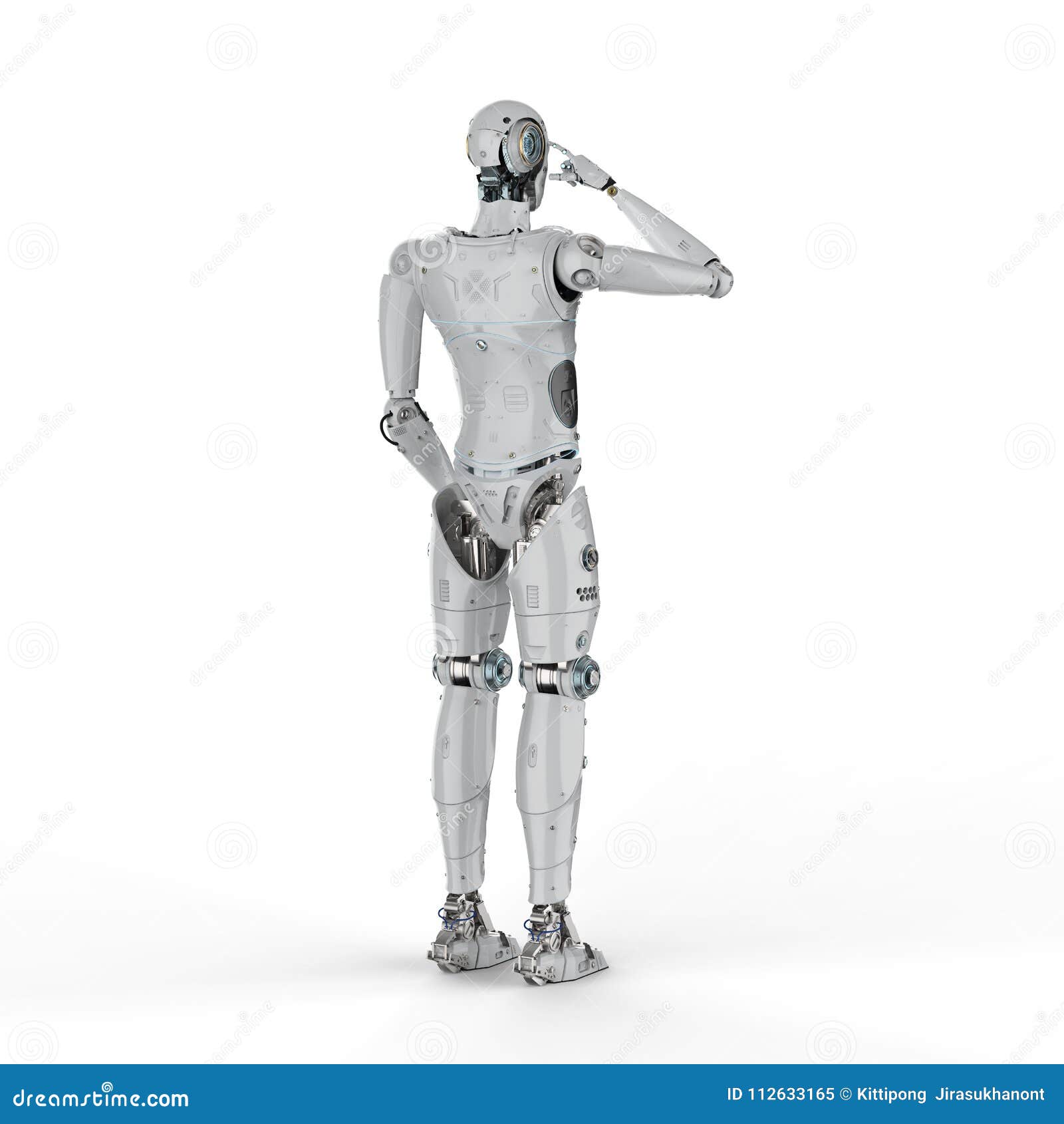 Robot Thinking Or Computing Stock Illustration - Illustration of ...