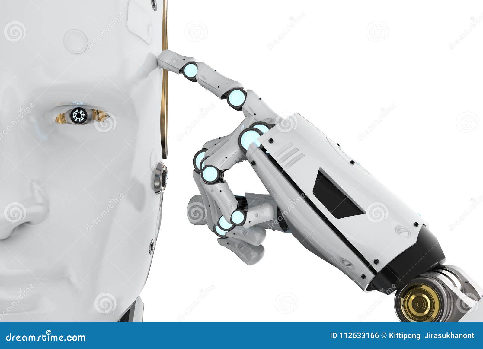 Robot Thinking or Computing Stock Illustration - Illustration of point ...