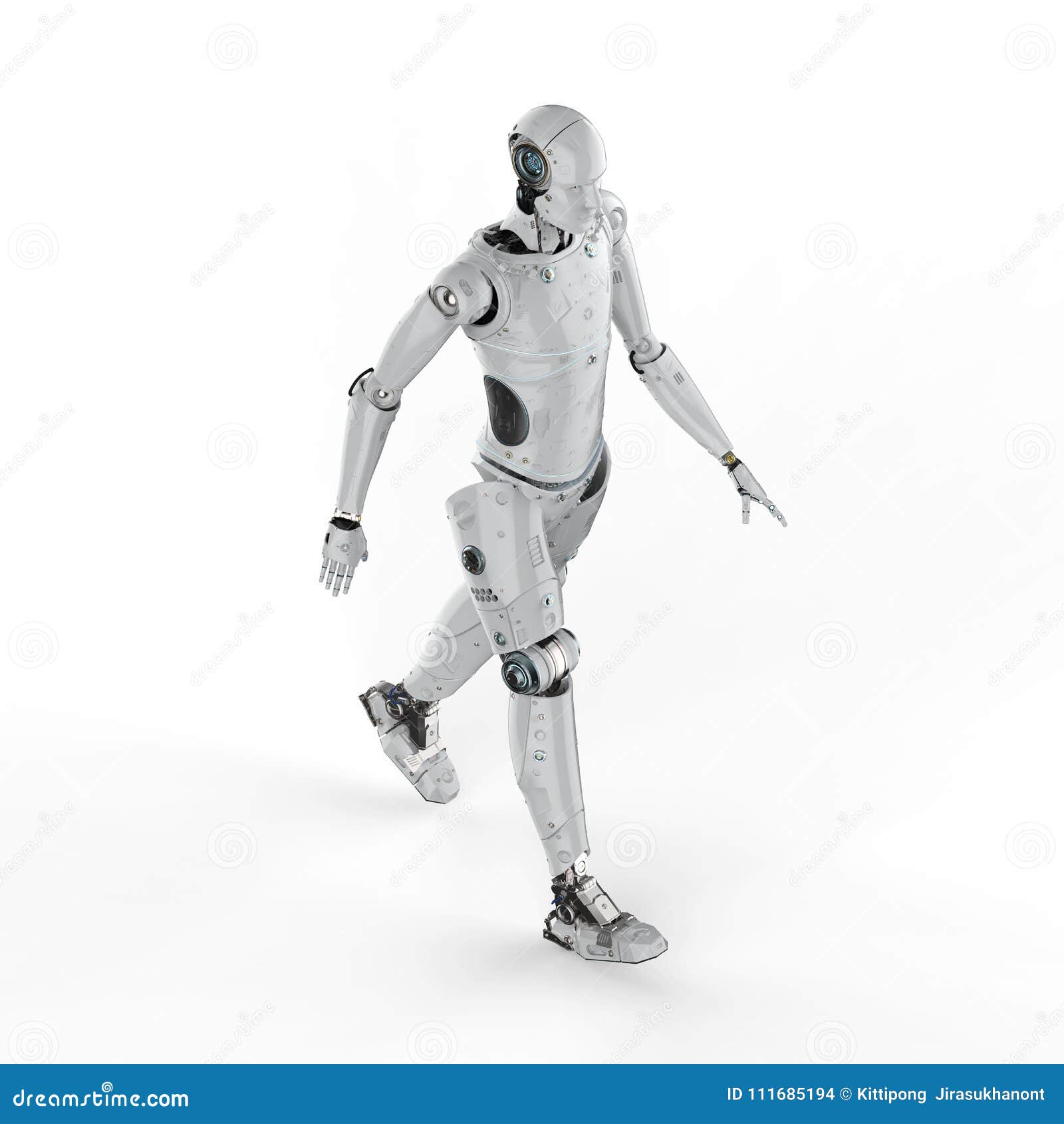 Humanoid robot walk stock illustration. Illustration of automaton ...