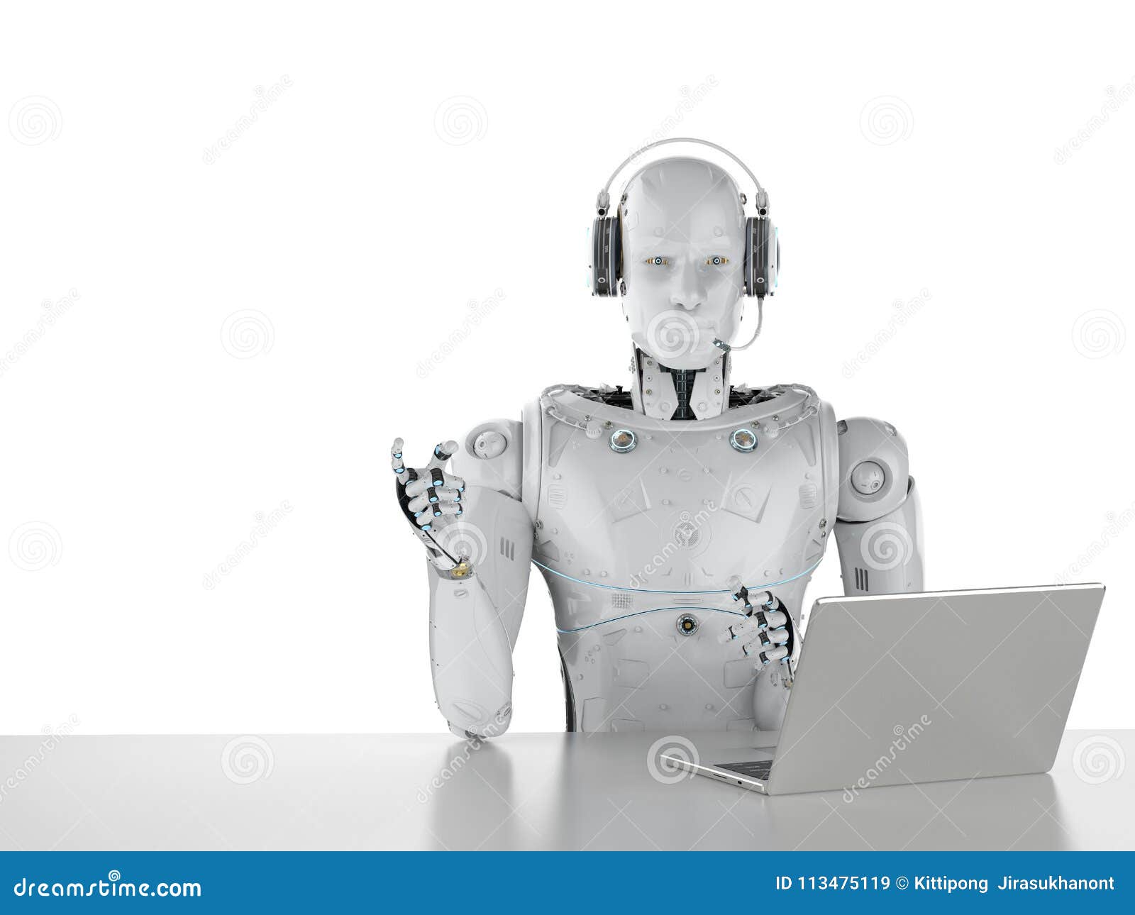 Robot call center stock illustration. Illustration of artificial ...