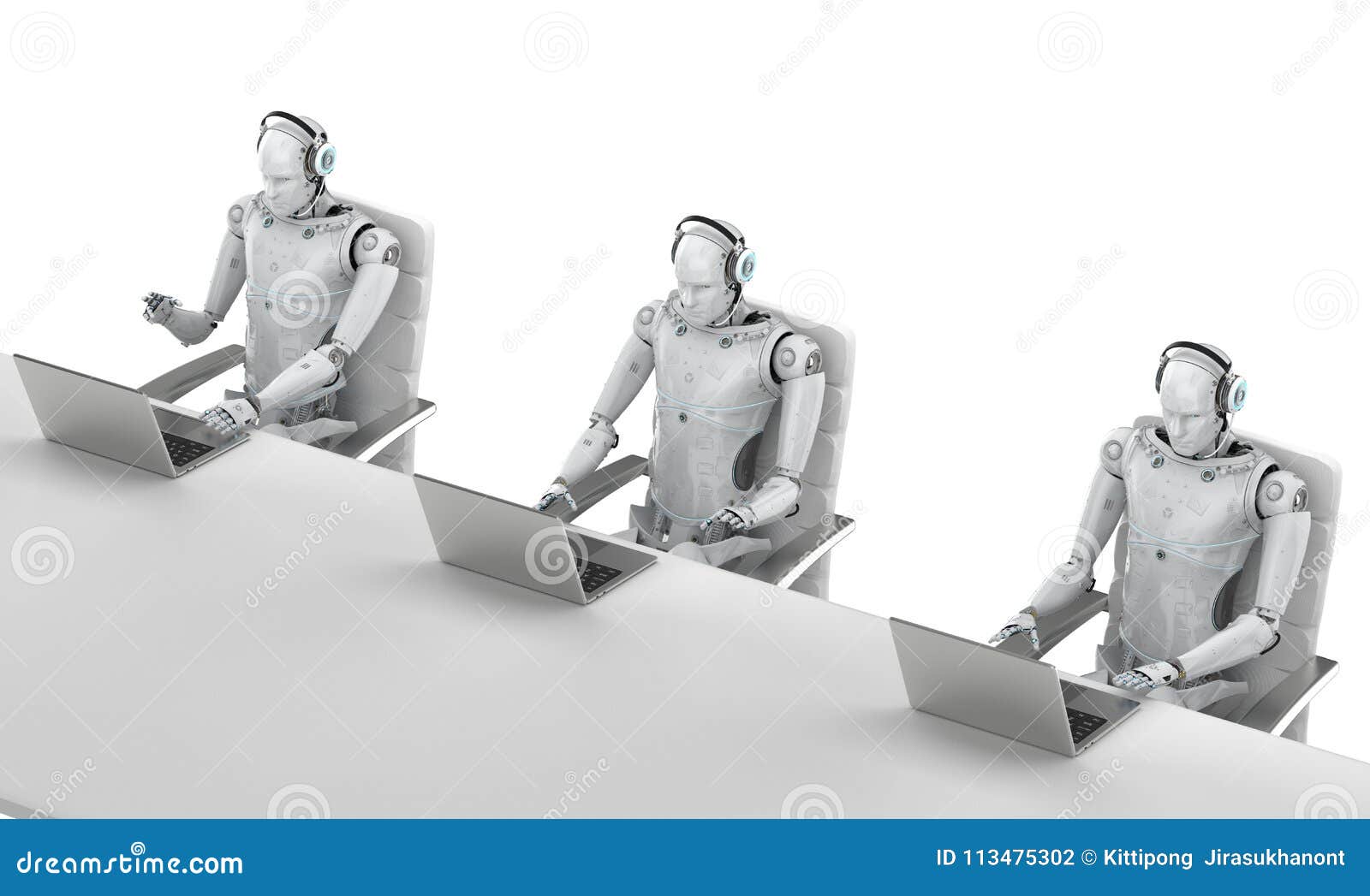 Robot call center stock illustration. Illustration of electronic ...