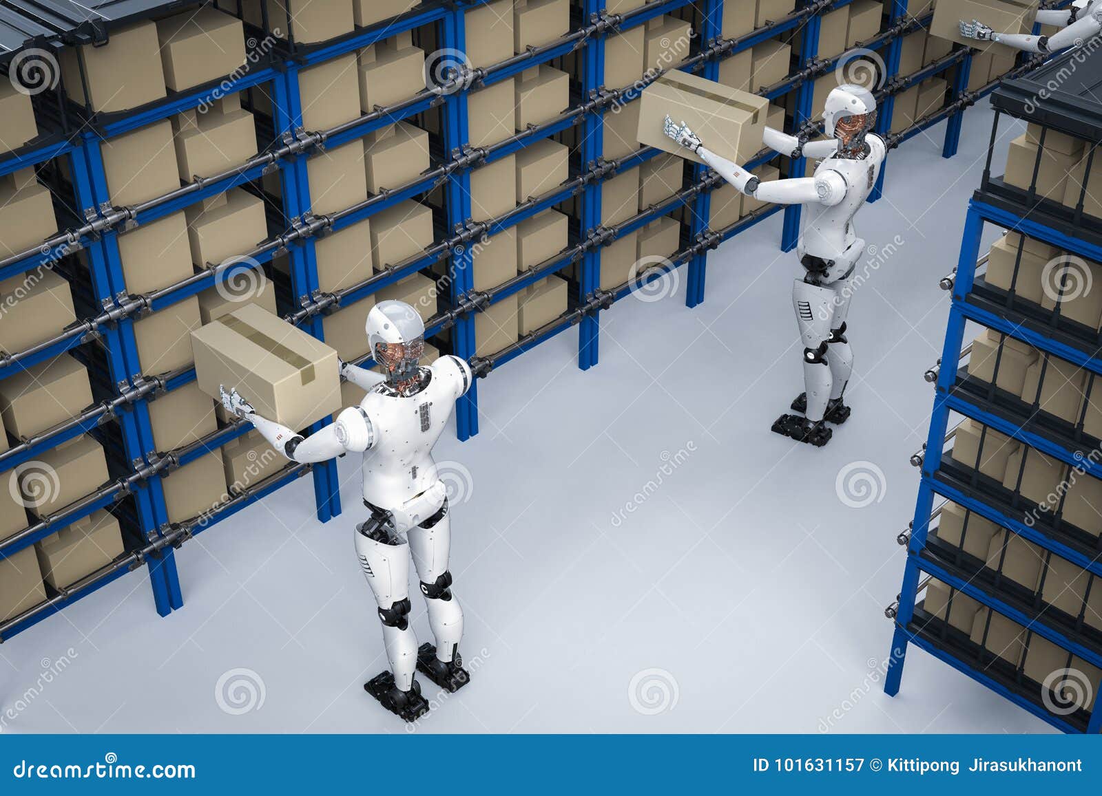 Robots Carry Boxes Royalty-Free Stock Image | CartoonDealer.com #102616054