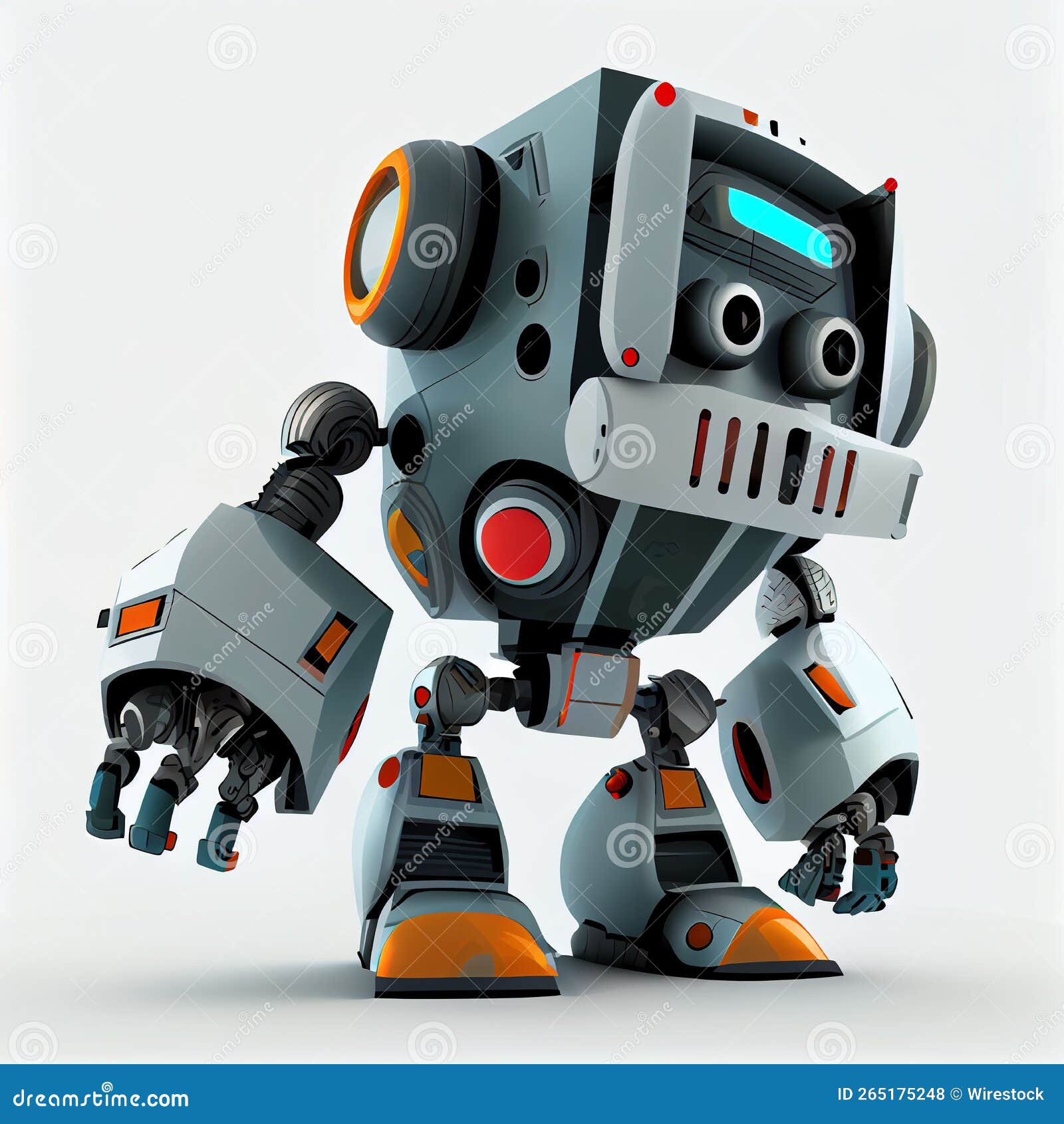 3D Rendering of a Hyper-realistic Illustration of a Cool White Robot on ...